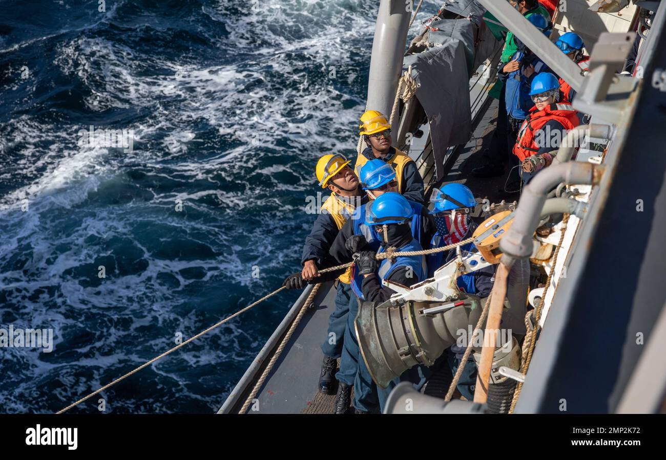 NORTH SEA (Oct. 8, 2022) Sailors, assigned to the Arleigh Burke-class ...