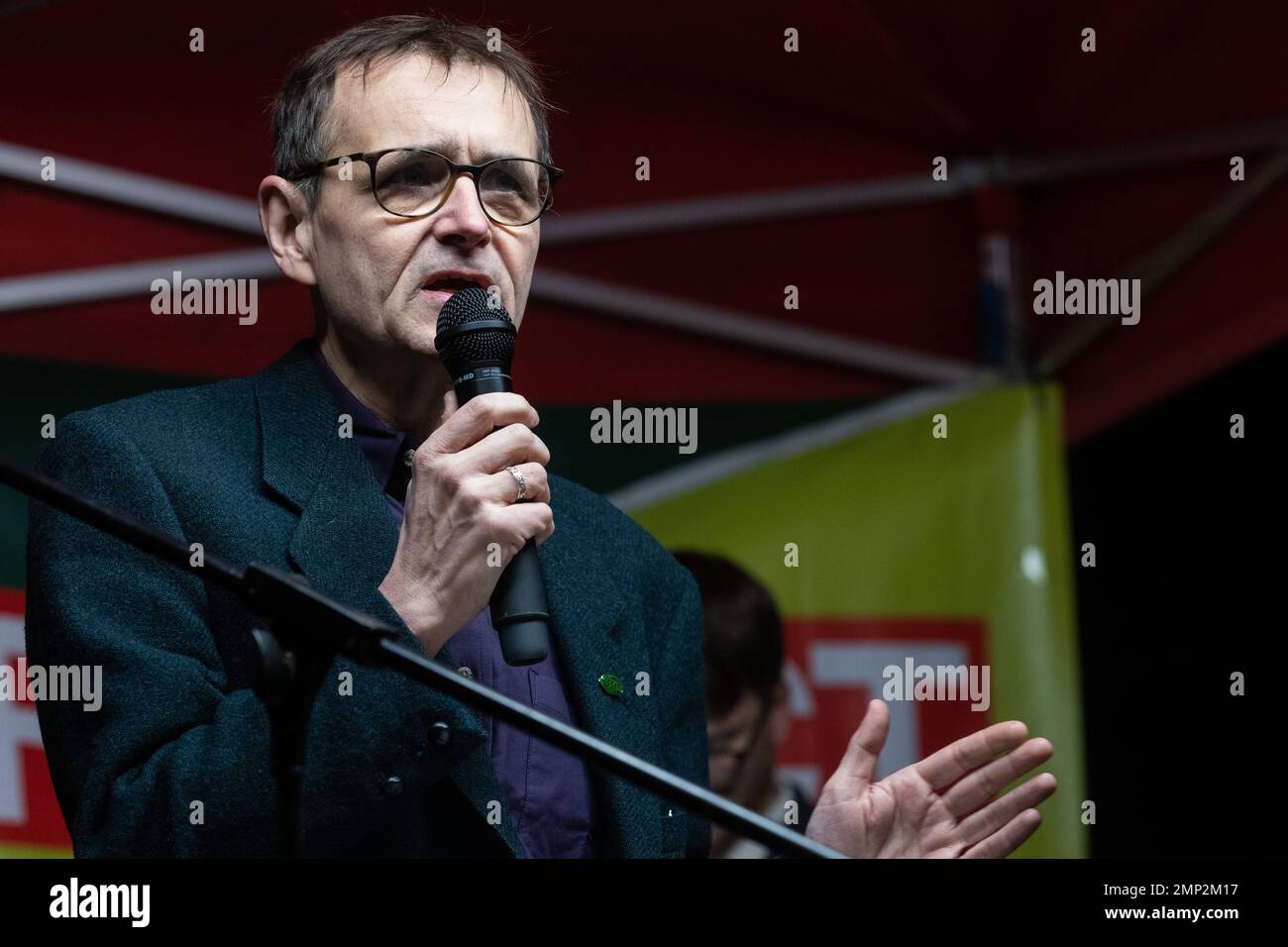 London, UK. 30 January, 2023. John Leach, Assistant General Secretary ...