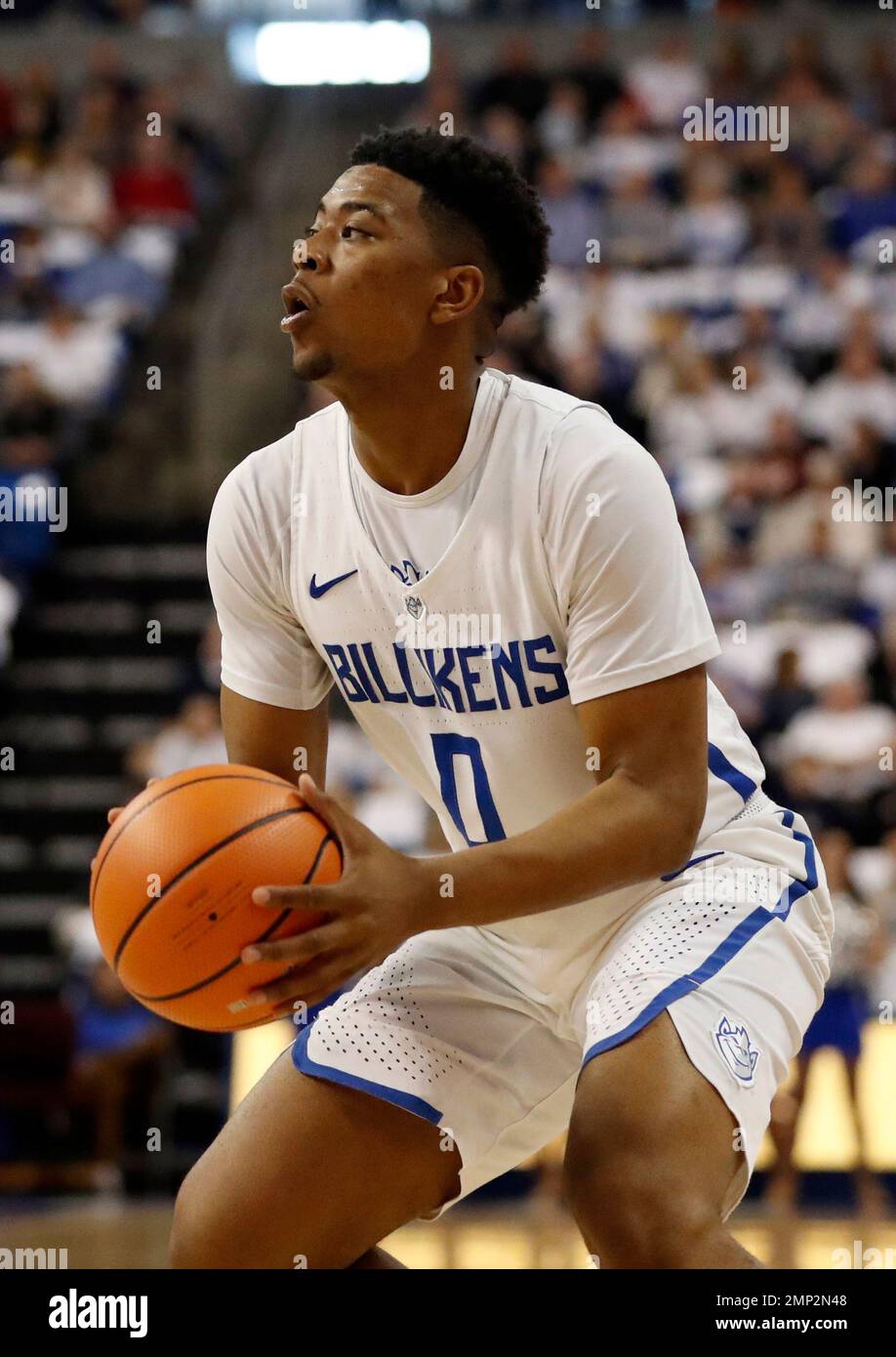 Saint Louis' Jordan Goodwin shoots during the first half of an NCAA ...
