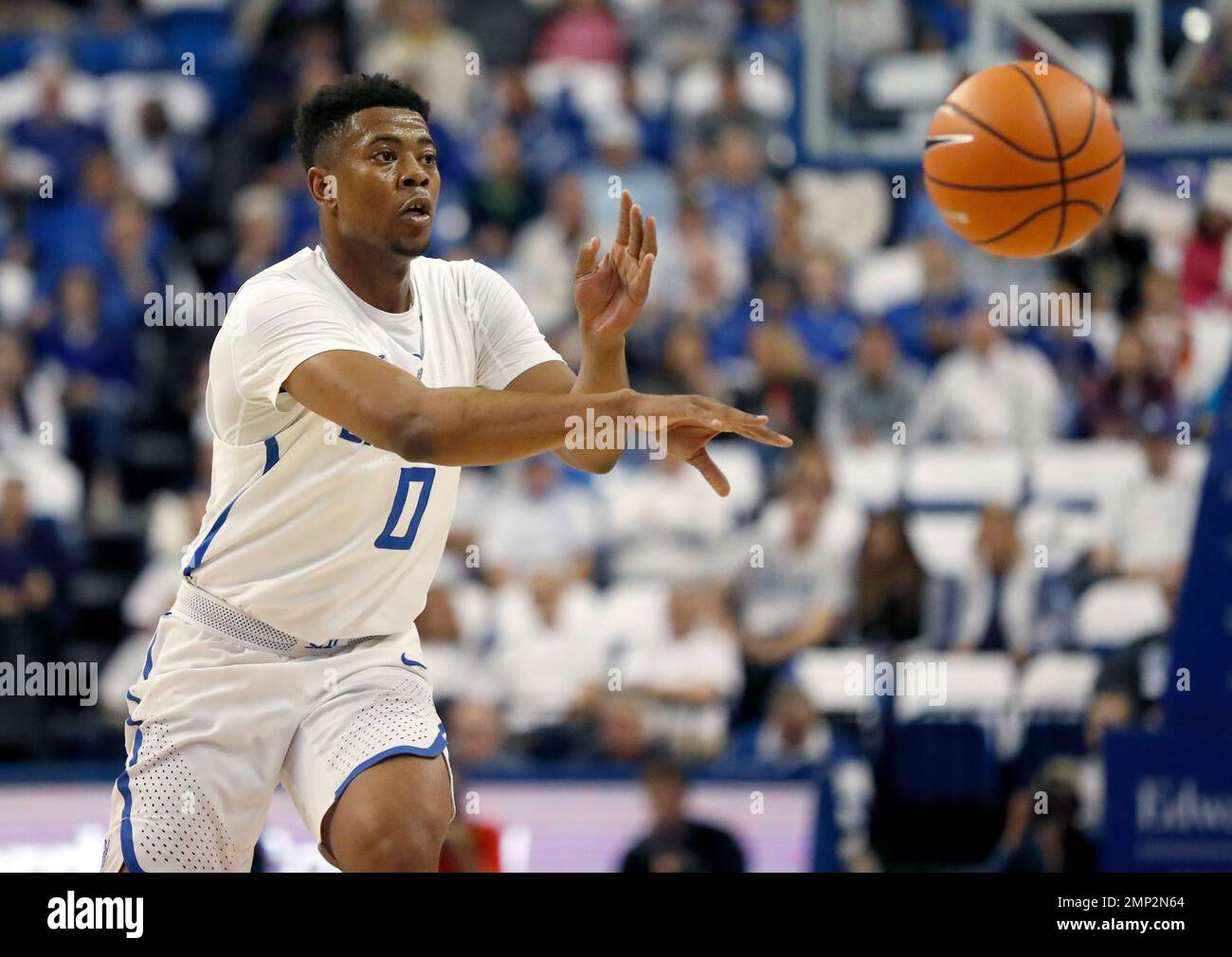 Saint Louis' Jordan Goodwin passes during the first half of an NCAA ...