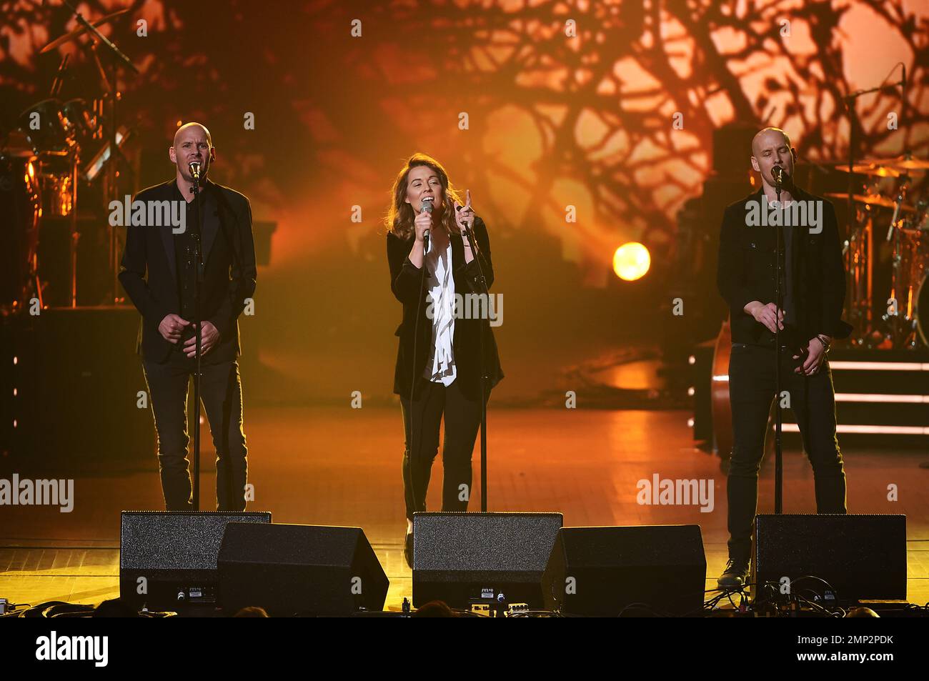 Tim Hanseroth, Brandi Carlile and Phil Hanseroth perform onstage at the ...