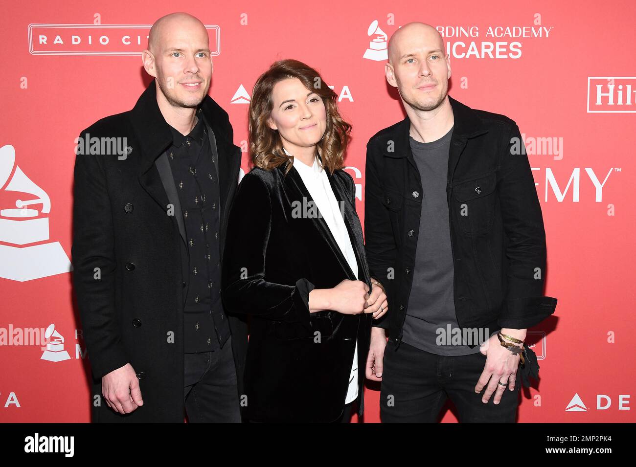 Tim Hanseroth, Brandi Carlile, Phil Hanseroth arrive at the 2018 ...