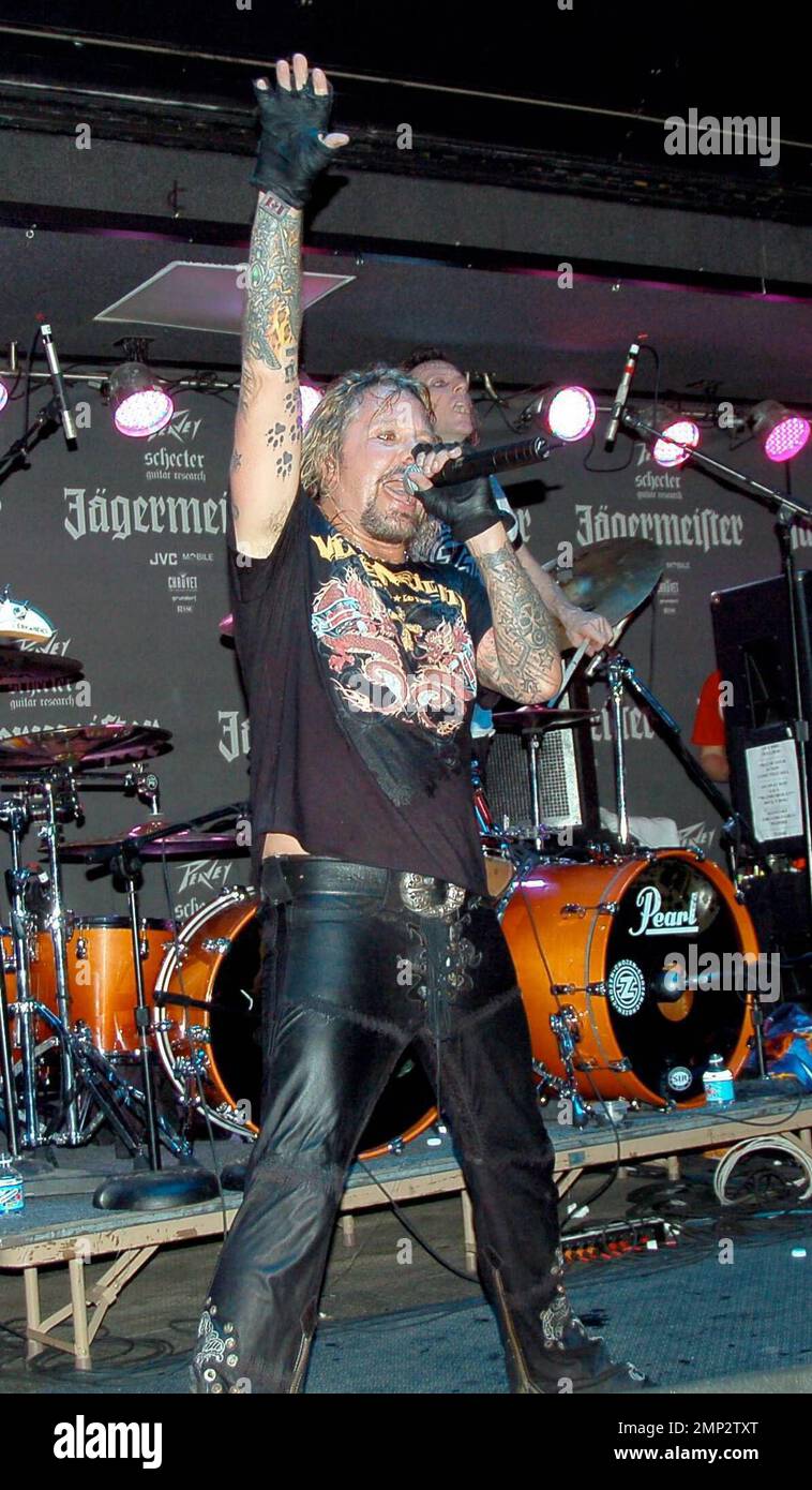 Vince Neil performs at the grand opening of the first Dr. Feelgood's ...
