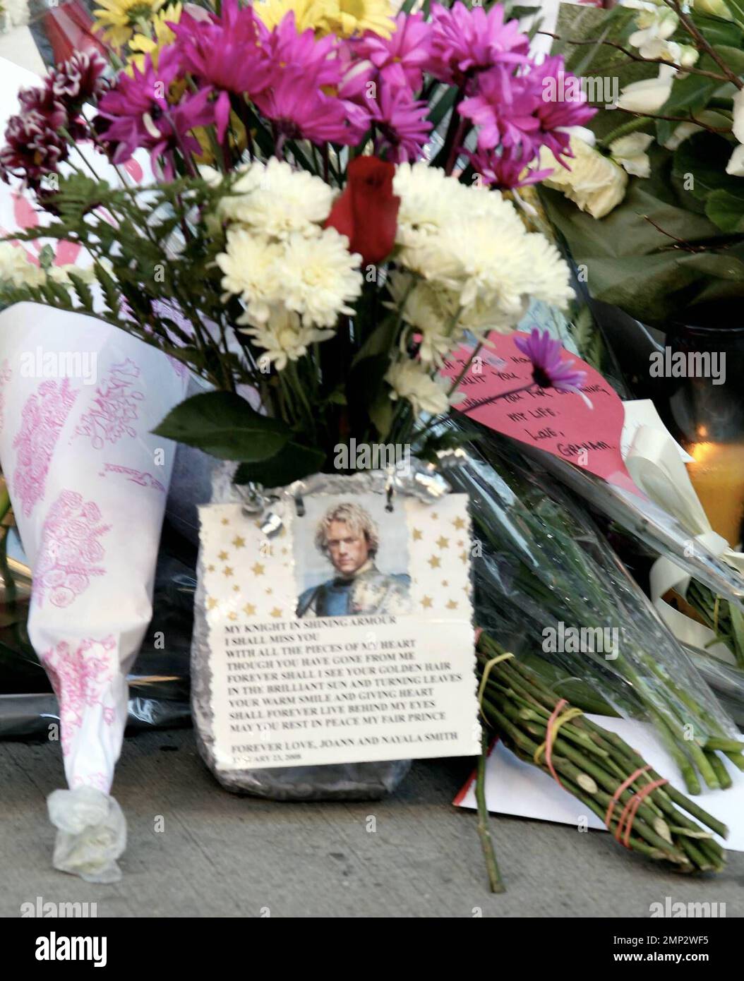 Heath Ledger fans have started a tribute to the lost actor outside the ...