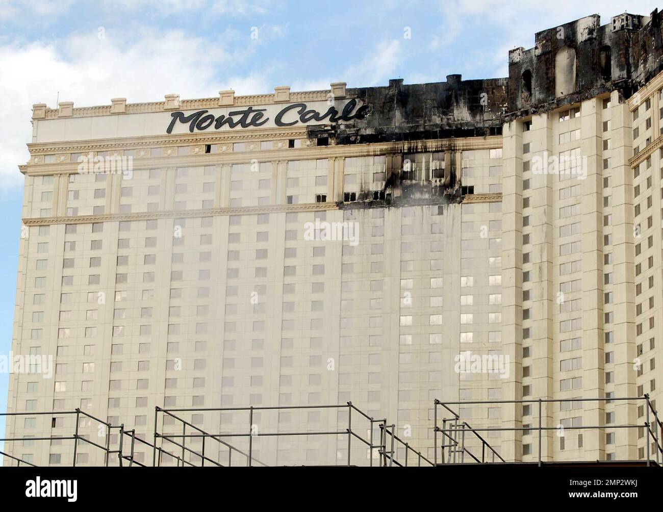 A three-alarm fire broke out today at the 32-story Monte Carlo Resort ...