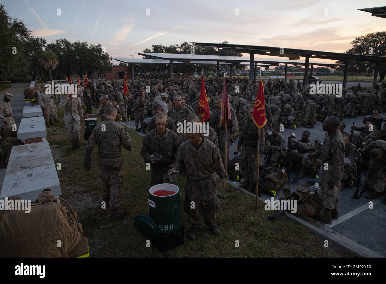 U.S. Marines with Fox Company, 2nd Recruit Training Battalion, complete ...