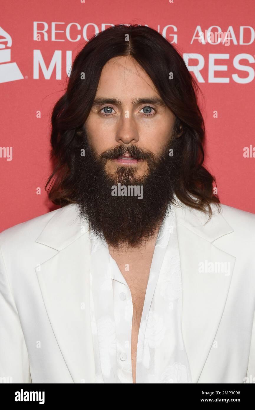 Jared Leto arrives at the 2018 MusiCares Person of the Year tribute ...