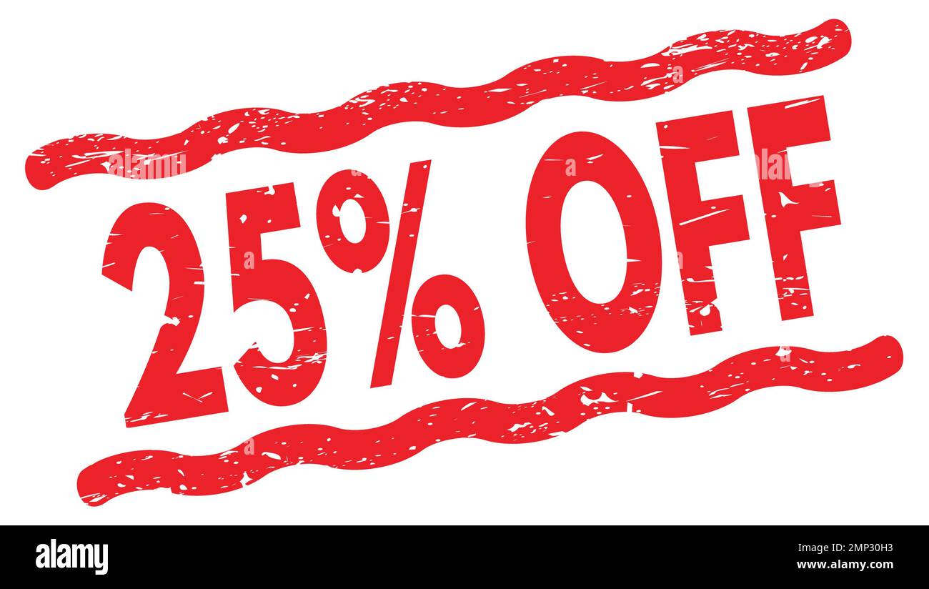 25% OFF text written on red lines stamp sign Stock Photo - Alamy