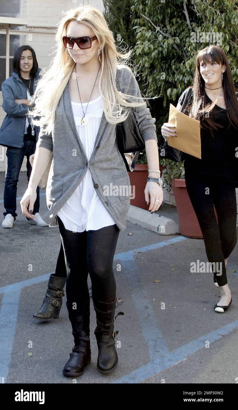 Lindsay Lohan takes her little sister Ali for lunch at La Scala ...