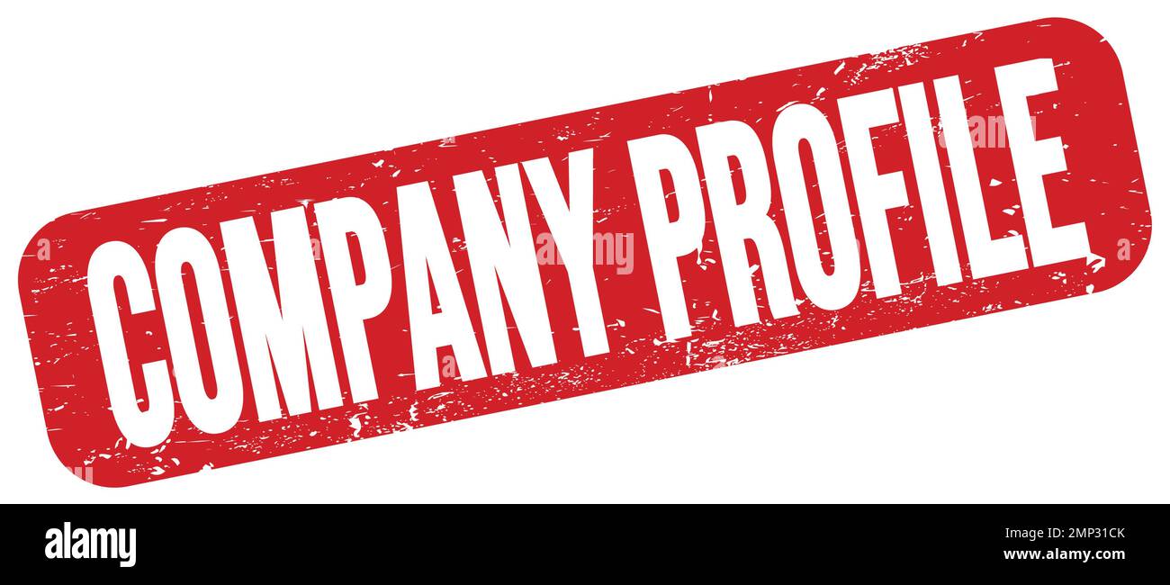 COMPANY PROFILE text written on red grungy stamp sign Stock Photo - Alamy