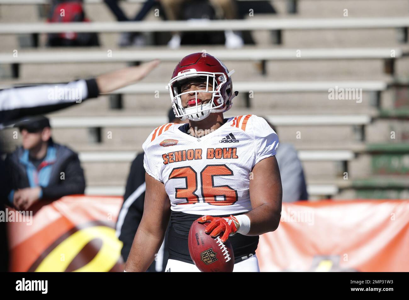 North Squad fullback Dimitri Flowers of Oklahoma (36) during the North ...