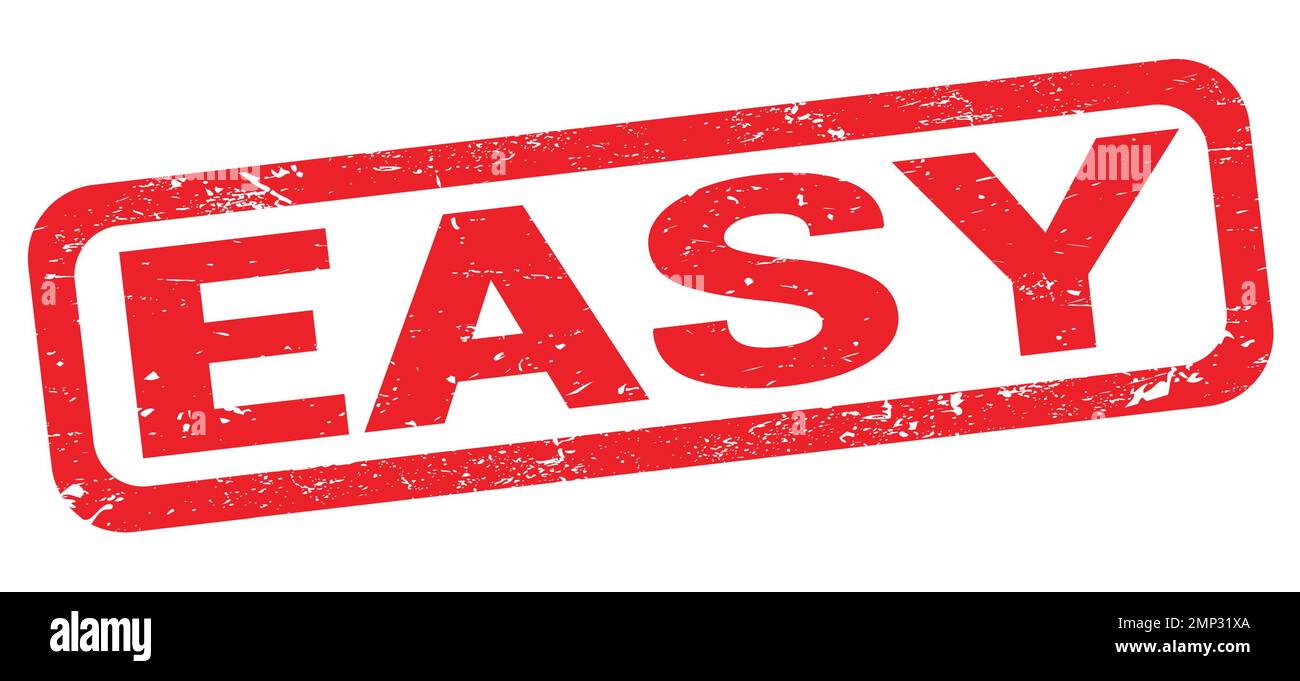 EASY text written on red rectangle stamp sign Stock Photo - Alamy