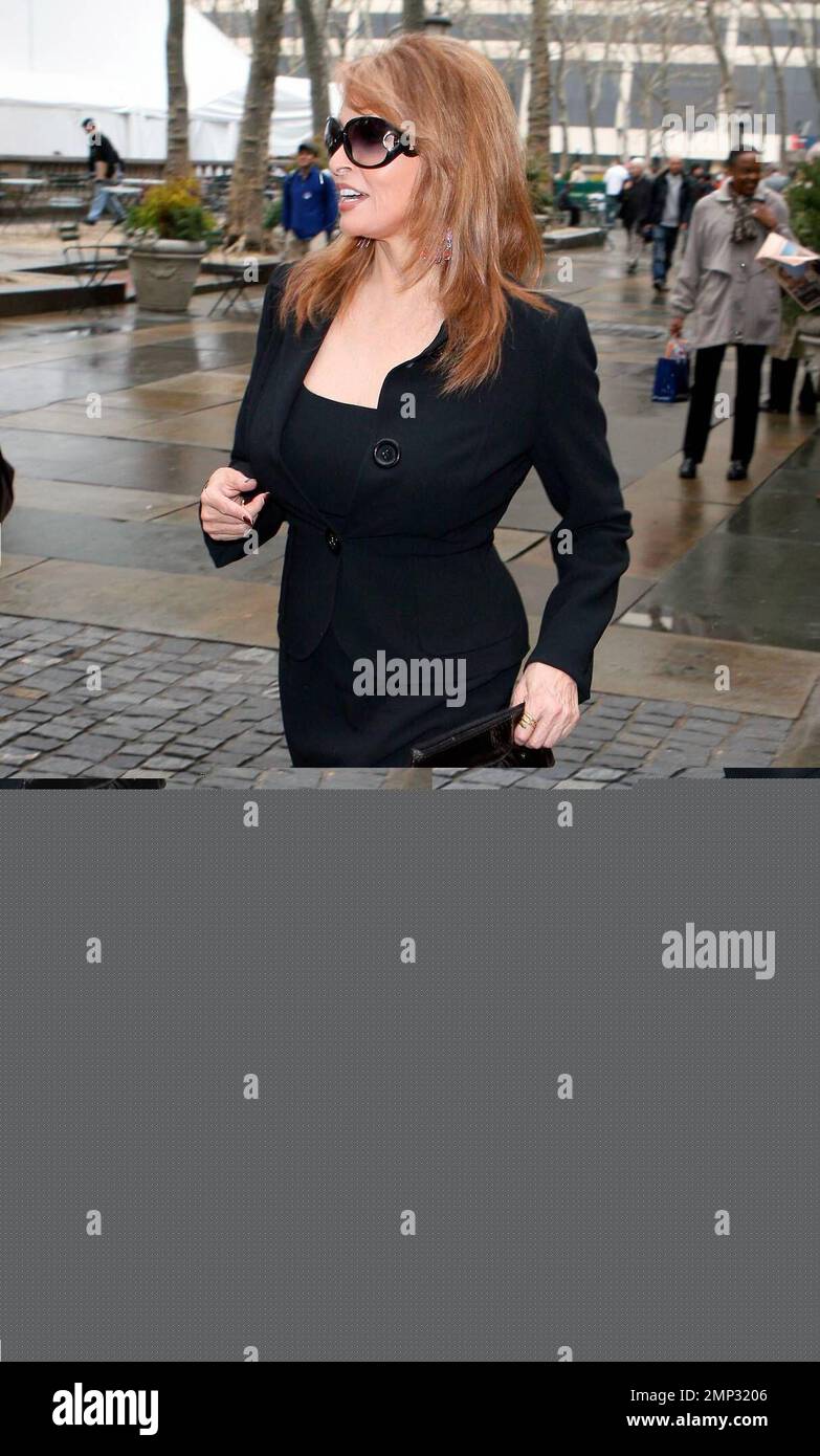 Raquel Welch takes part in Mercedes-Benz Fashion Week events in New York, NY. 2/6/08 Stock Photo ...