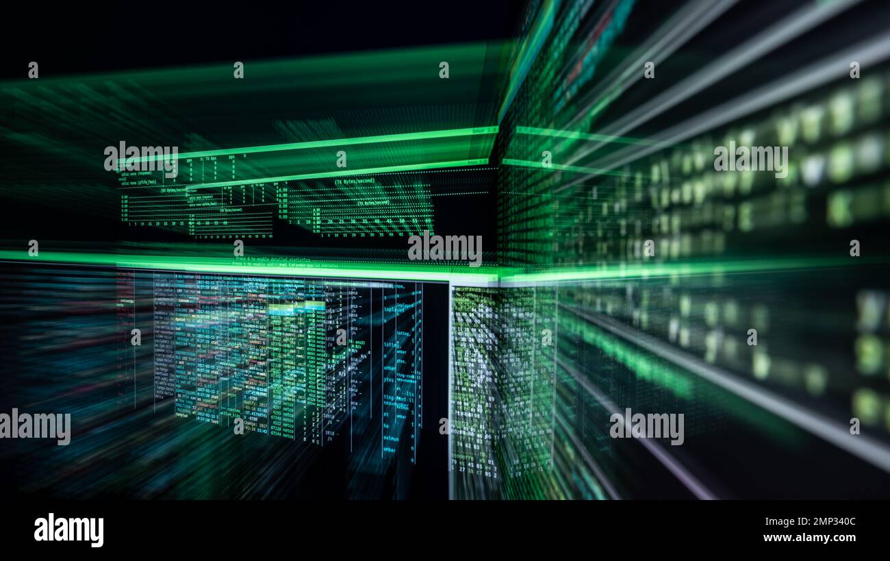 Rottweil, Germany. 30th Jan, 2023. A fictitious hacker program can be ...