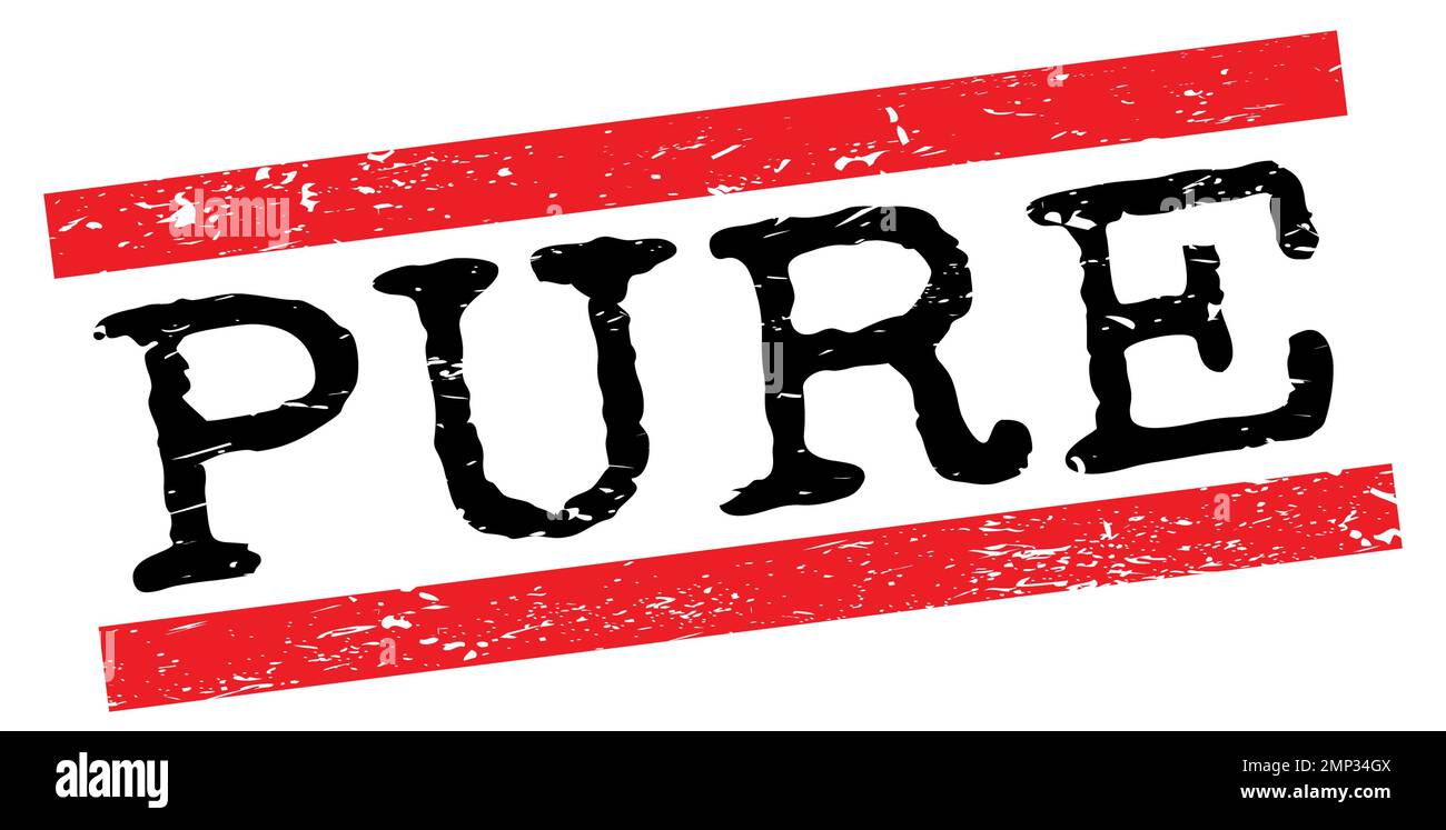 PURE text written on red-black grungy lines stamp sign Stock Photo - Alamy