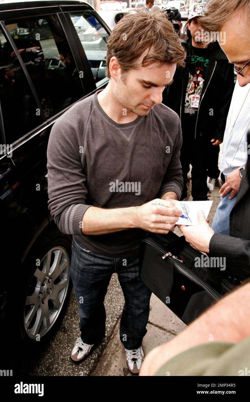 Jeff Gordon and his wife, Belgian model Ingrid Vandebosch, take their ...