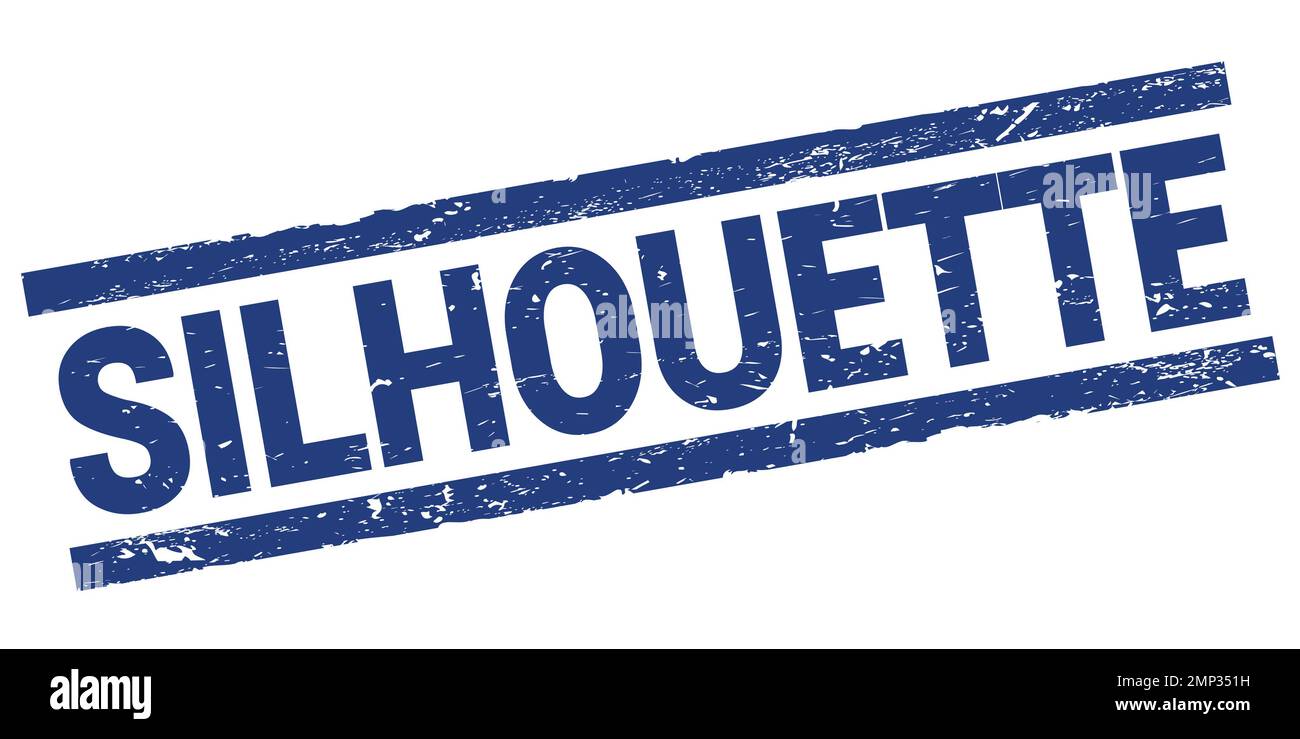 SILHOUETTE text written on blue rectangle stamp sign Stock Photo - Alamy