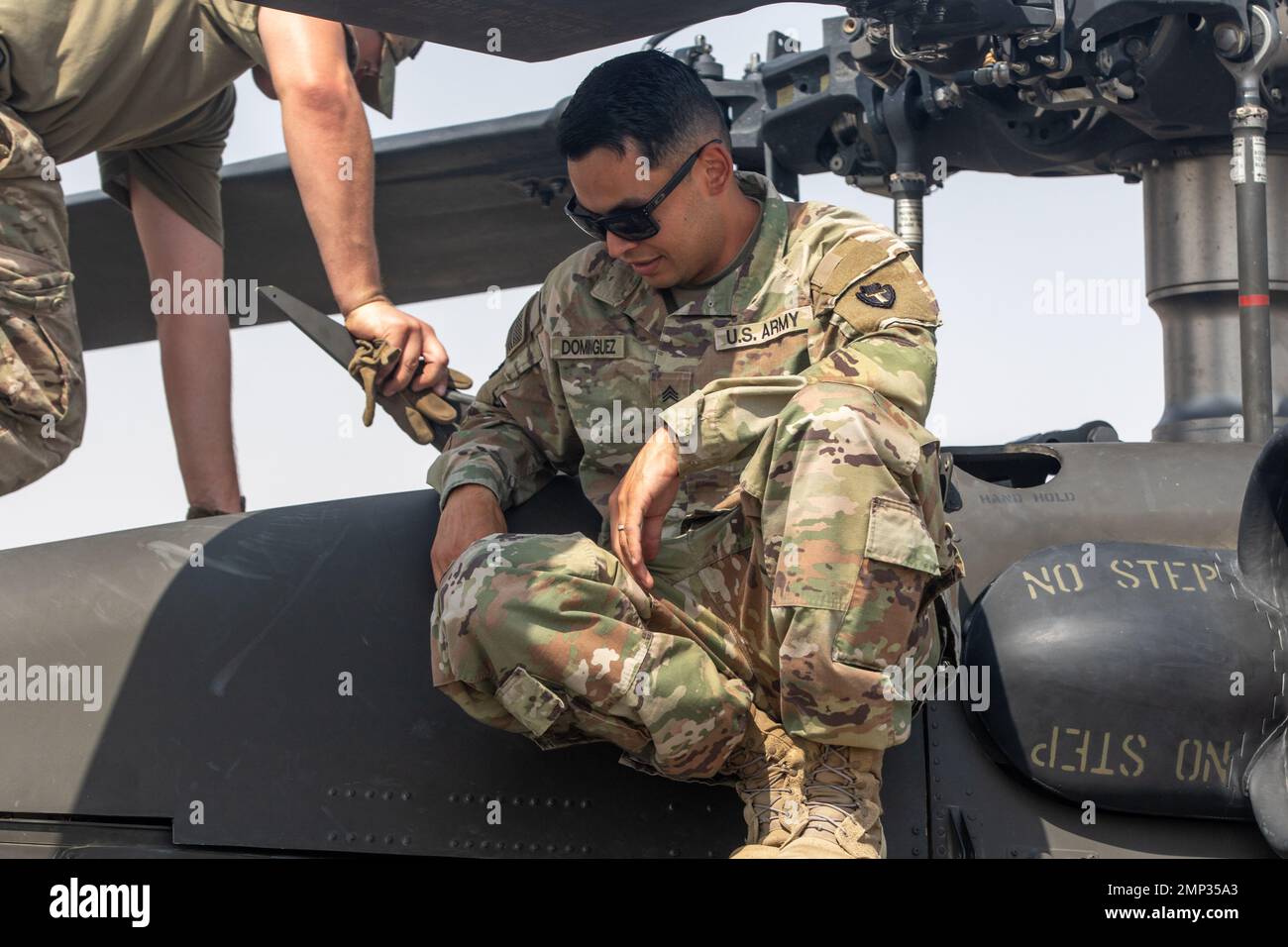 U.S. Army Soldiers from the 36th Combat Aviation Brigade conduct an ...