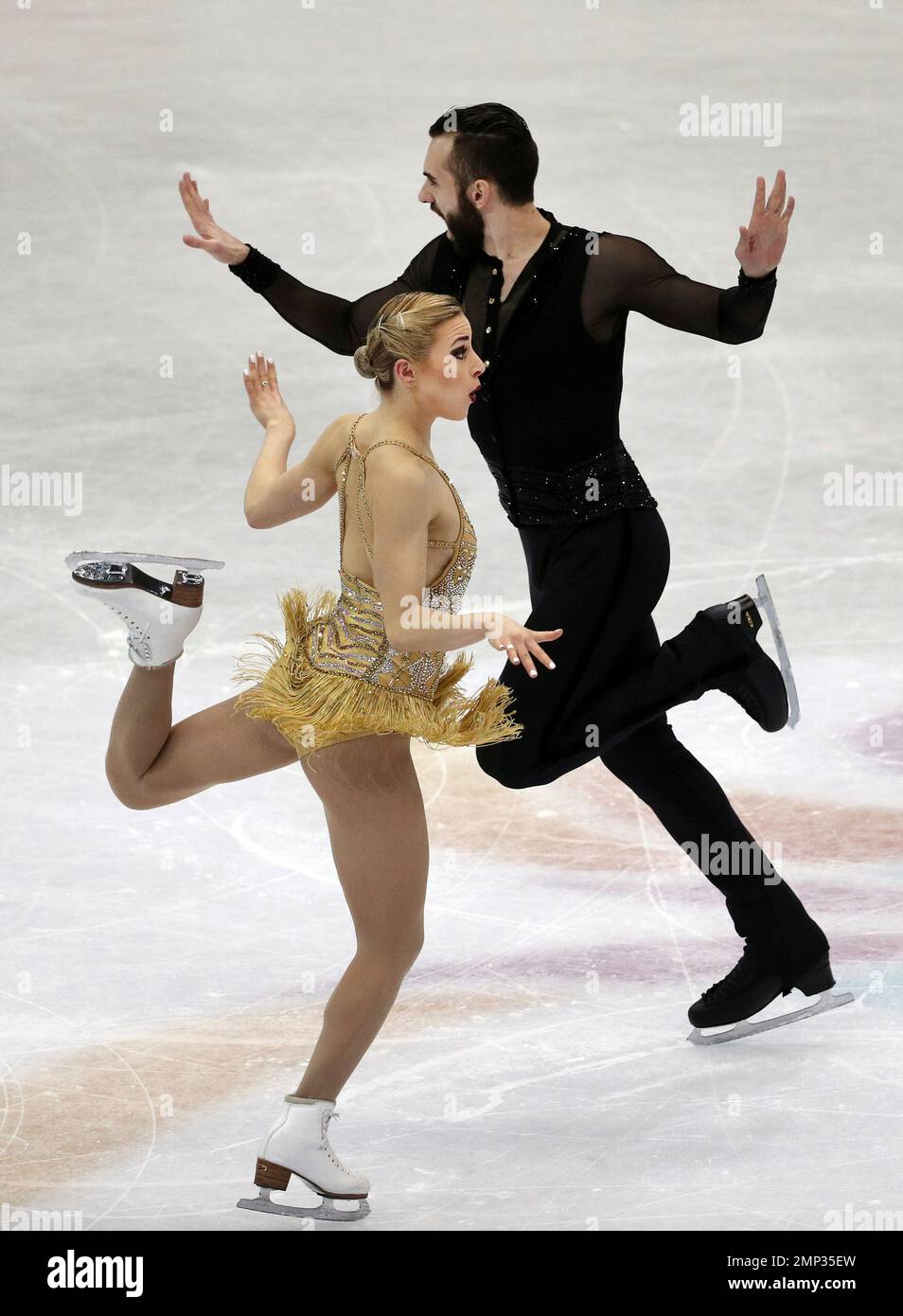 Ashley Cain and Timothy Leduc of the U.S. perform during the pairs free ...