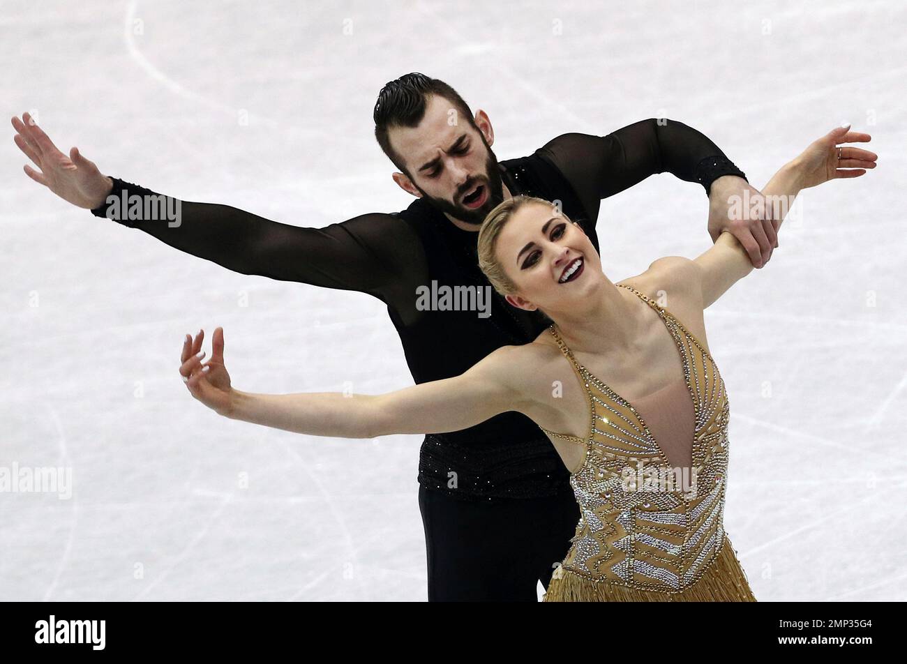 Ashley Cain and Timothy Leduc of the U.S. perform during the pairs free ...