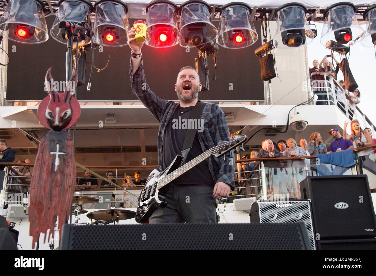 Dale Stewart of Seether performs on board the Carnival Liberty during ...