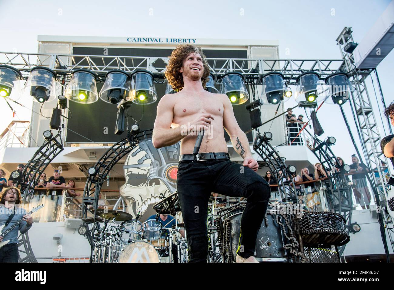Jonny Hawkins of Nothing More performs on board the Carnival Liberty ...