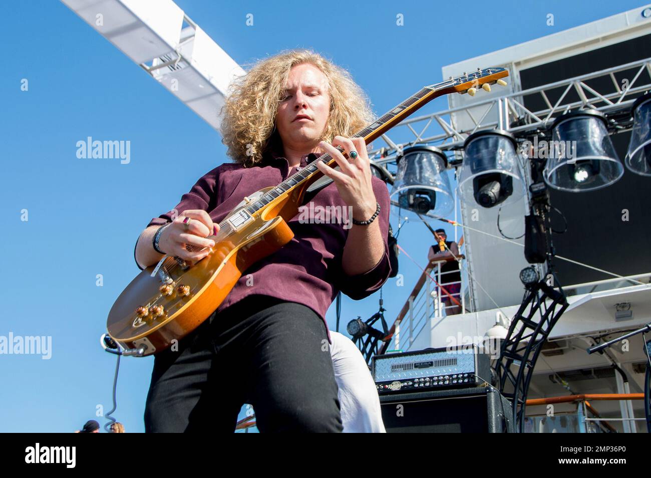 Blake Allard of Joyous Wolf performs on board the Carnival Liberty ...