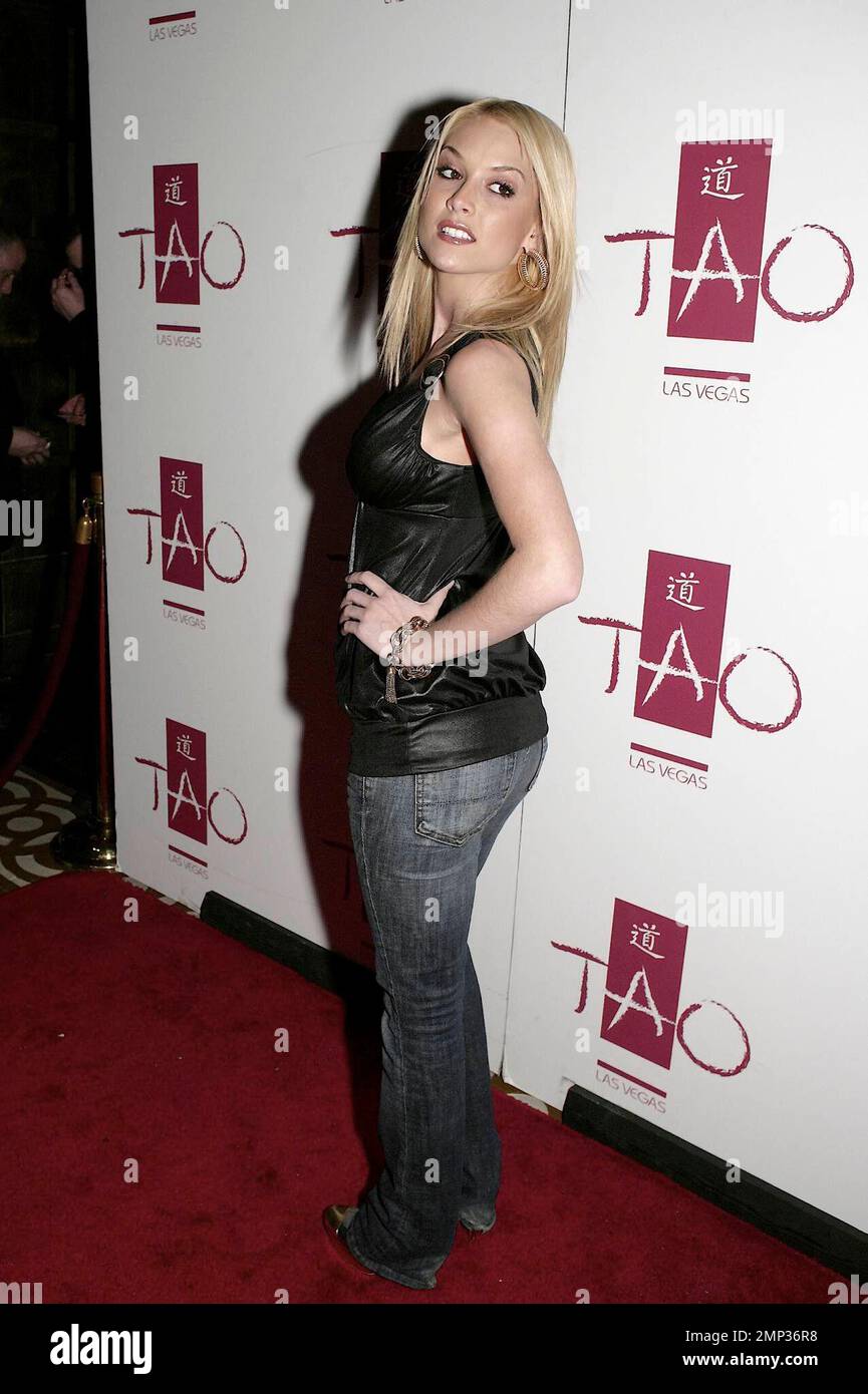 Former Miss USA Tara Conner poses on the red carpet before hosting the 2008 Nightclub & Bar ...