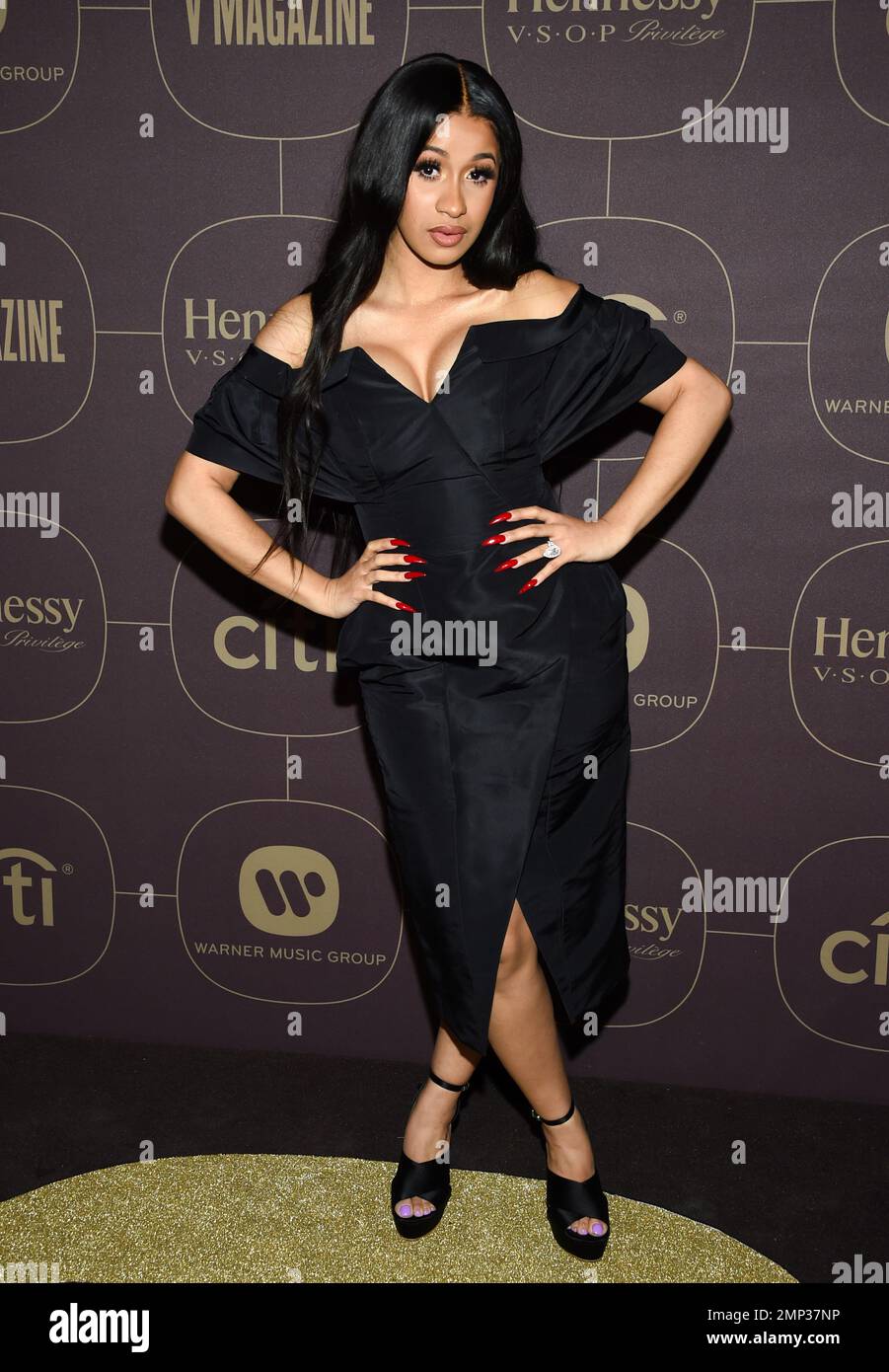 Cardi B attends the Warner Music Group pre-Grammy party at The Grill ...