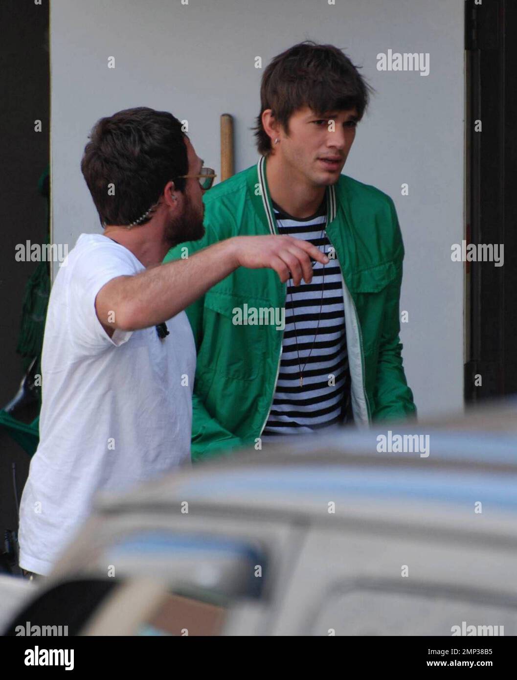 Ashton Kutcher seems to be flying high on the set of his new movie ...