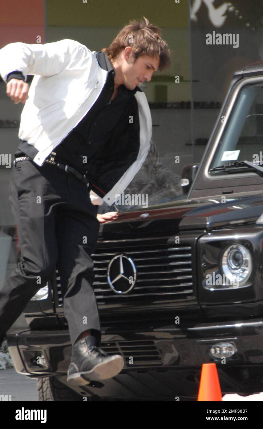 Ashton Kutcher seems to be flying high on the set of his new movie ...