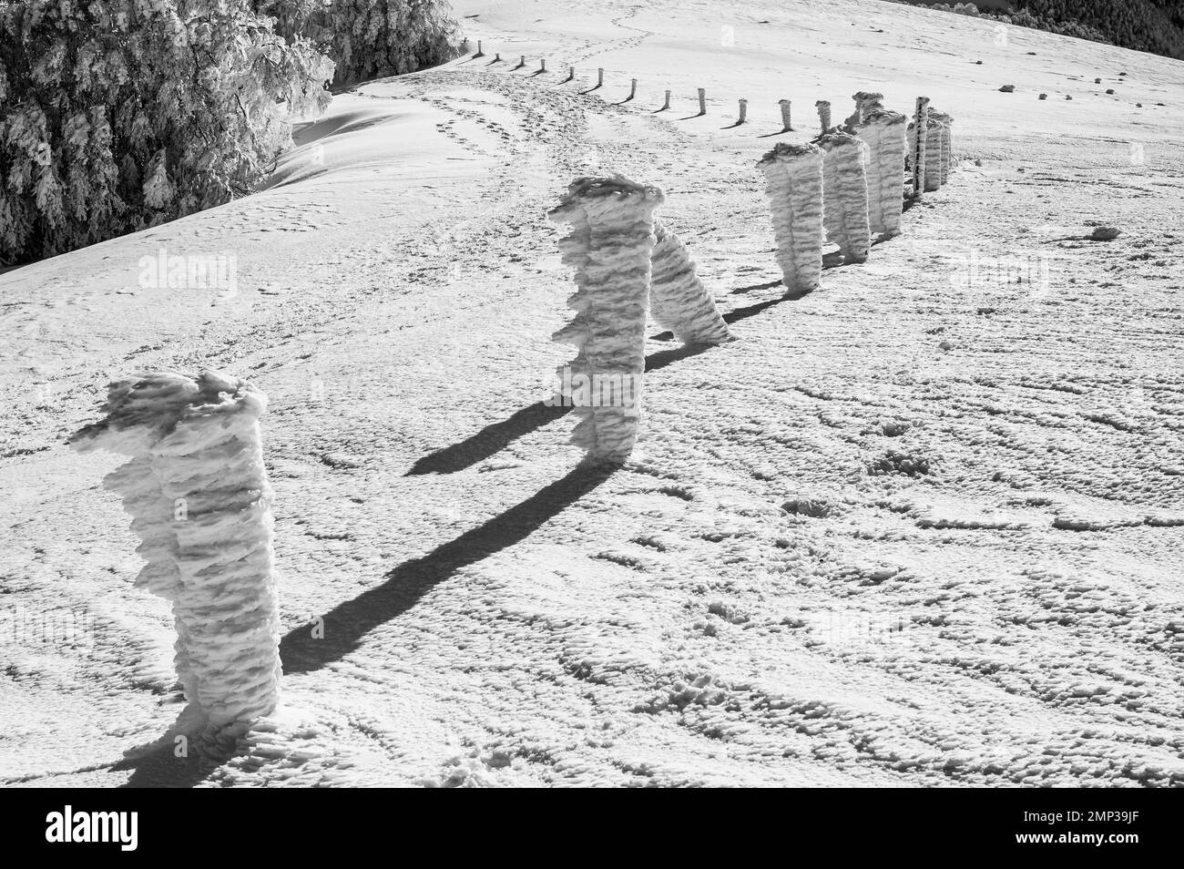 Italy, January 2023 - beautiful winter landscape on mount Catria after ...