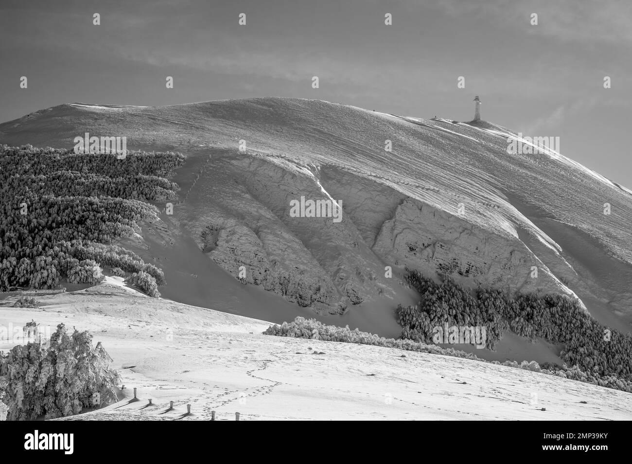 Italy, January 2023 - beautiful winter landscape on mount Catria after ...