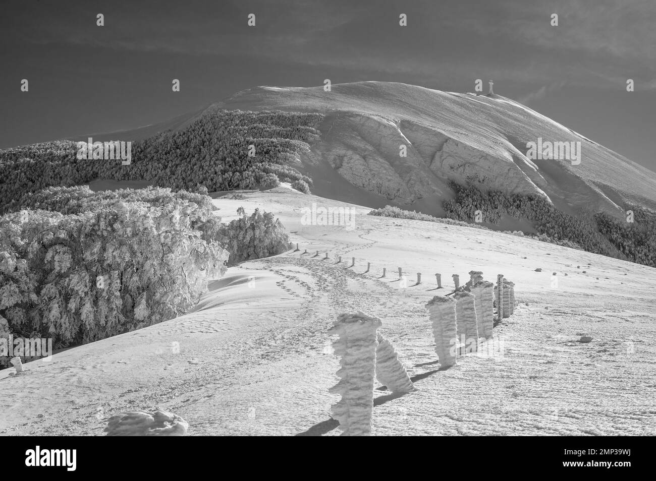 Italy, January 2023 - beautiful winter landscape on mount Catria after ...
