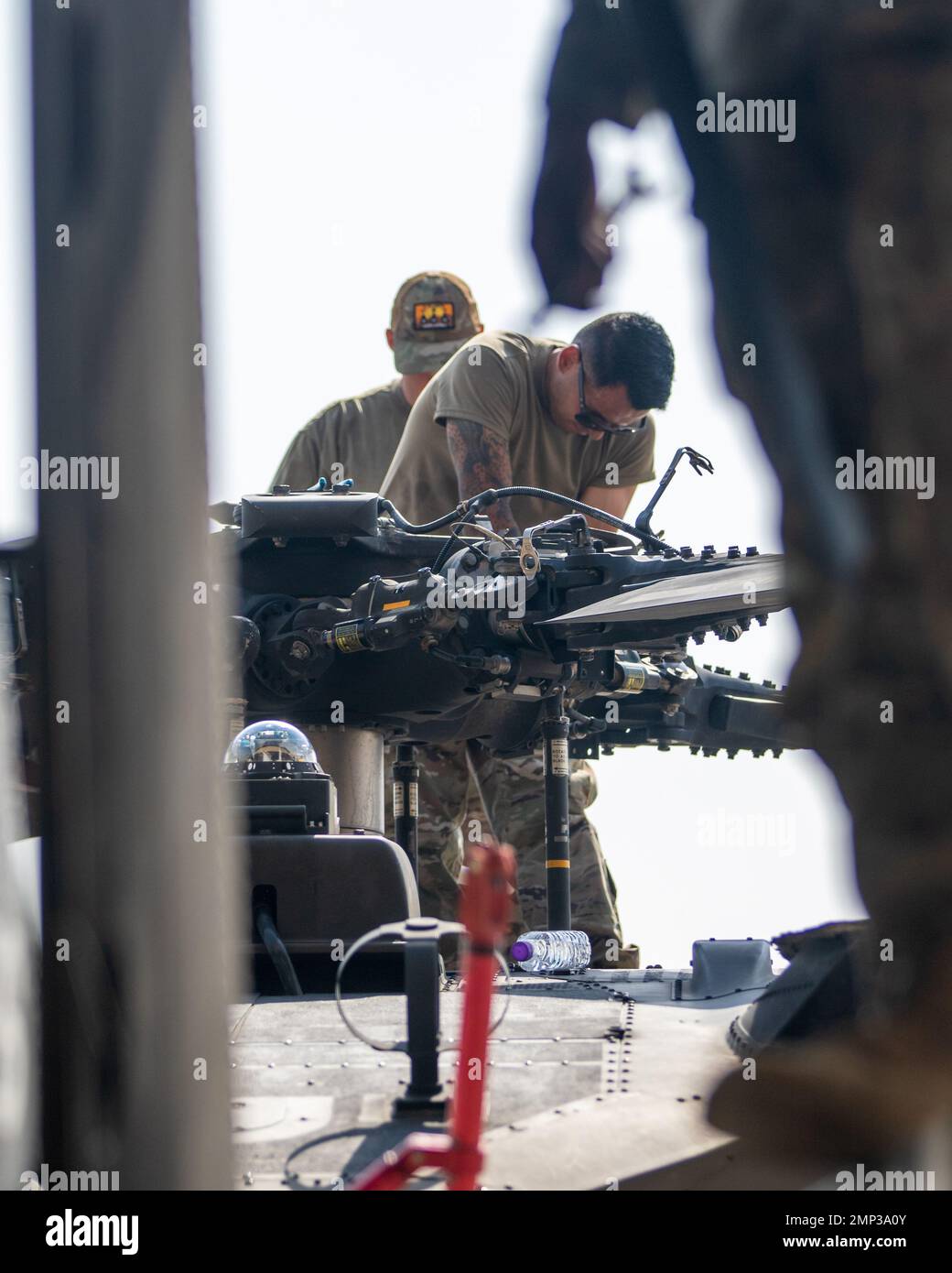 U.S. Army Soldiers from the 36th Combat Aviation Brigade conduct an ...