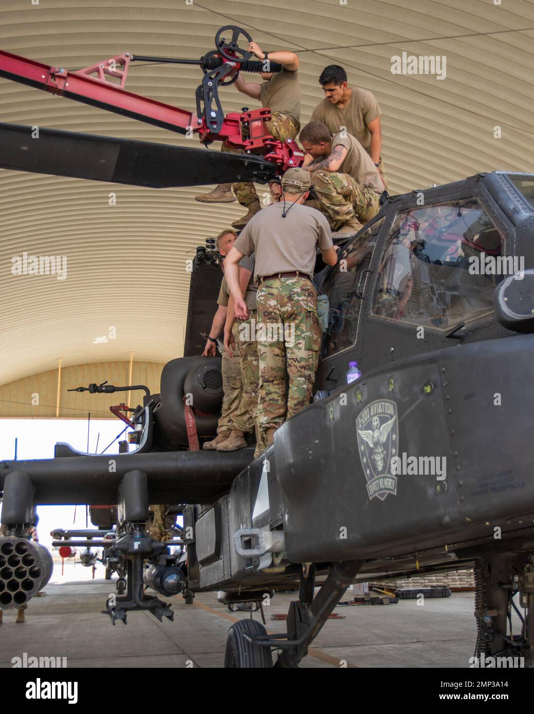 U.S. Army Soldiers from the 36th Combat Aviation Brigade conduct an ...