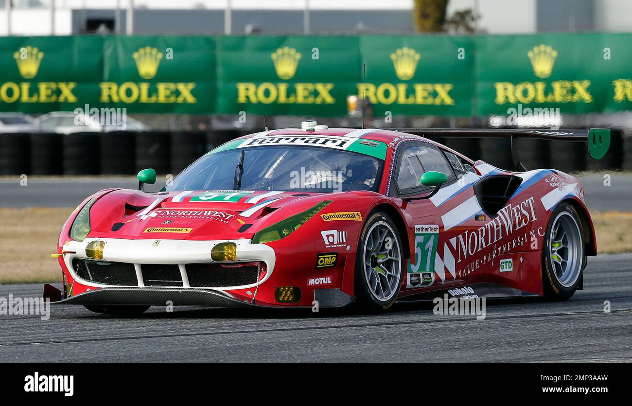 Daniel Serra, of Brazil, qualifies for the top spot in the GT Daytona ...
