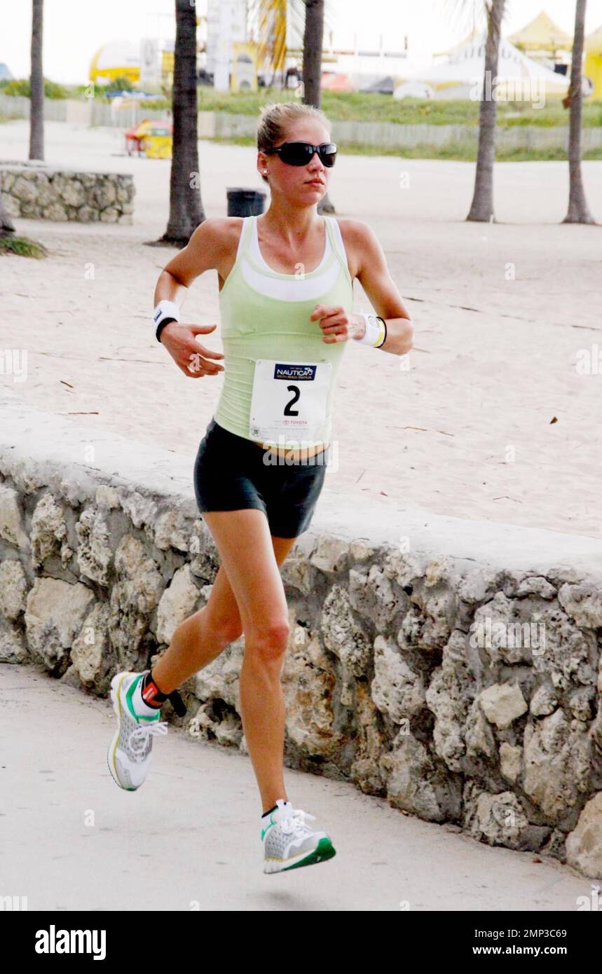 Anna Kournikova takes part in the first annual Nautica South Beach Triathlon in South Beach. The ...