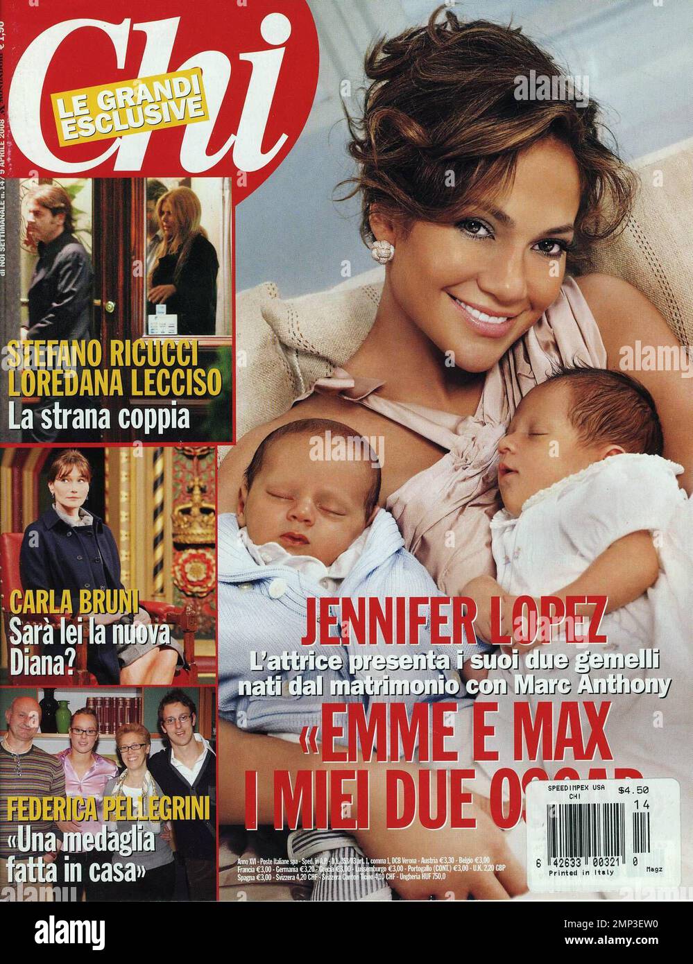 Jennifer Lopez and children on the cover of Chi magazine, 4/18/08 Stock ...