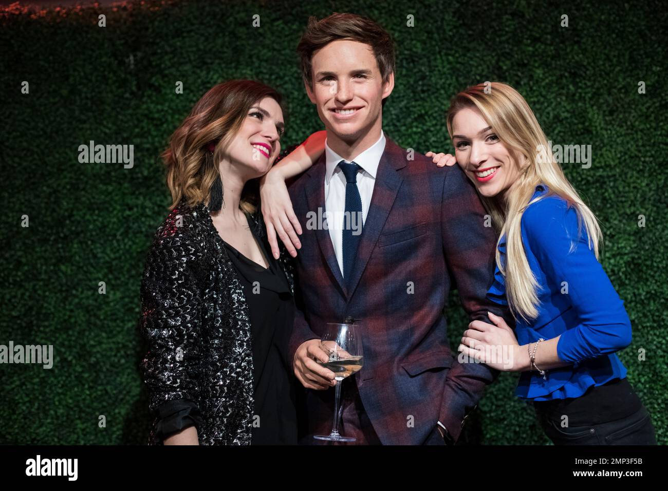 Madame Tussauds workers Carlotta Morelli, left, and Sasha Betty pose ...