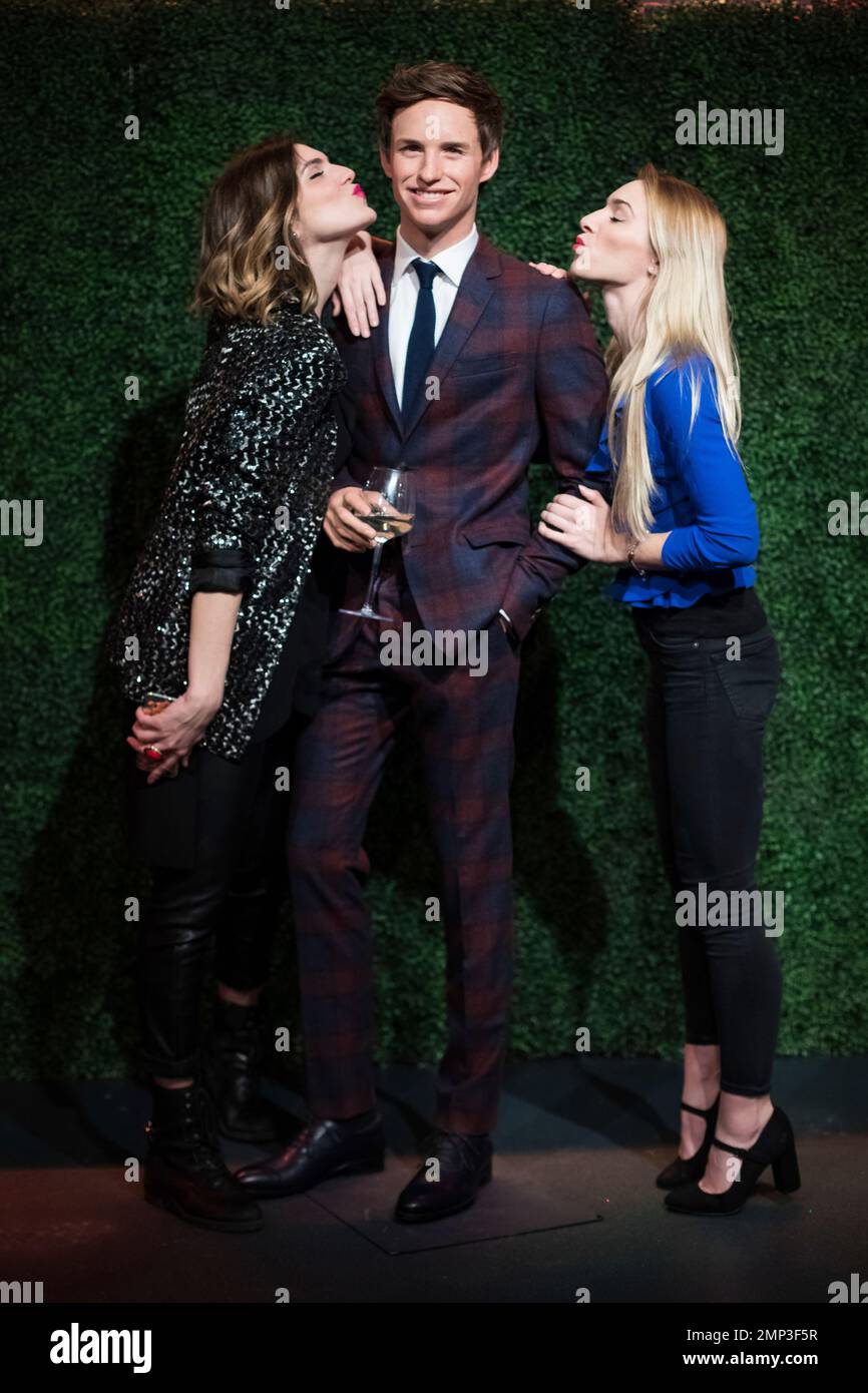 Madame Tussauds workers Carlotta Morelli, left, and Sasha Betty pose ...