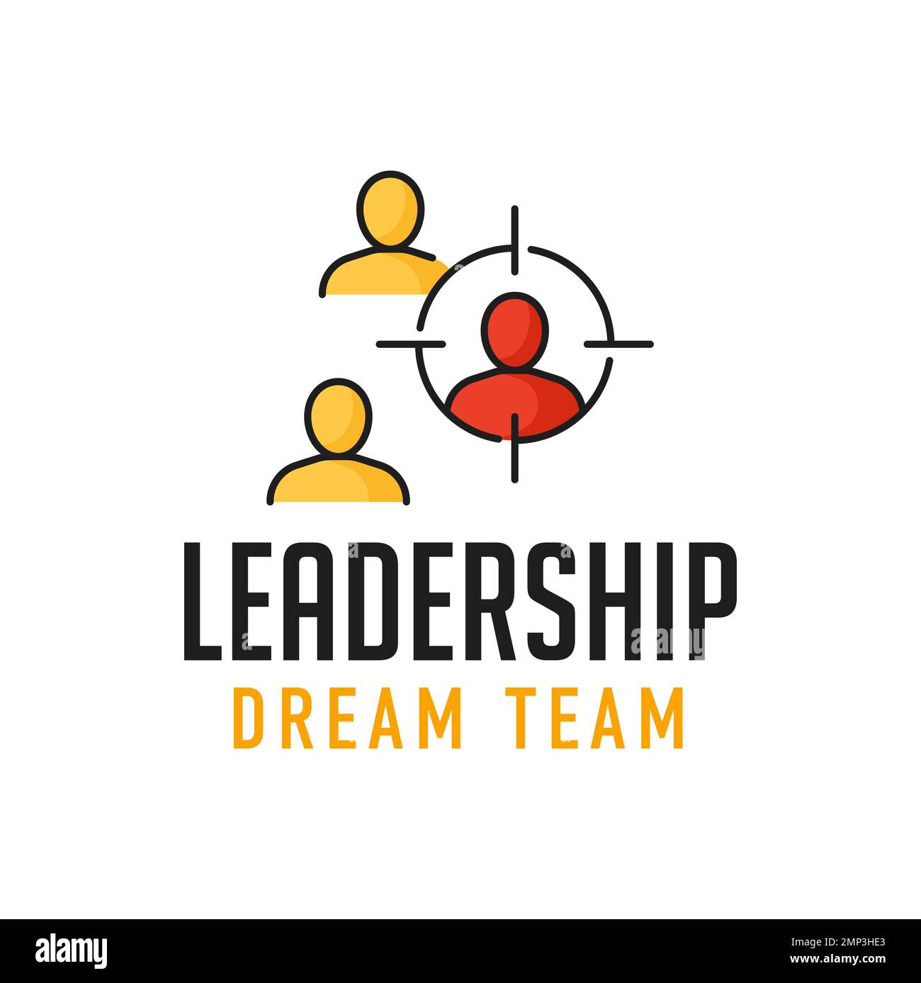 Business leadership, team management and success outline icon. Company ...