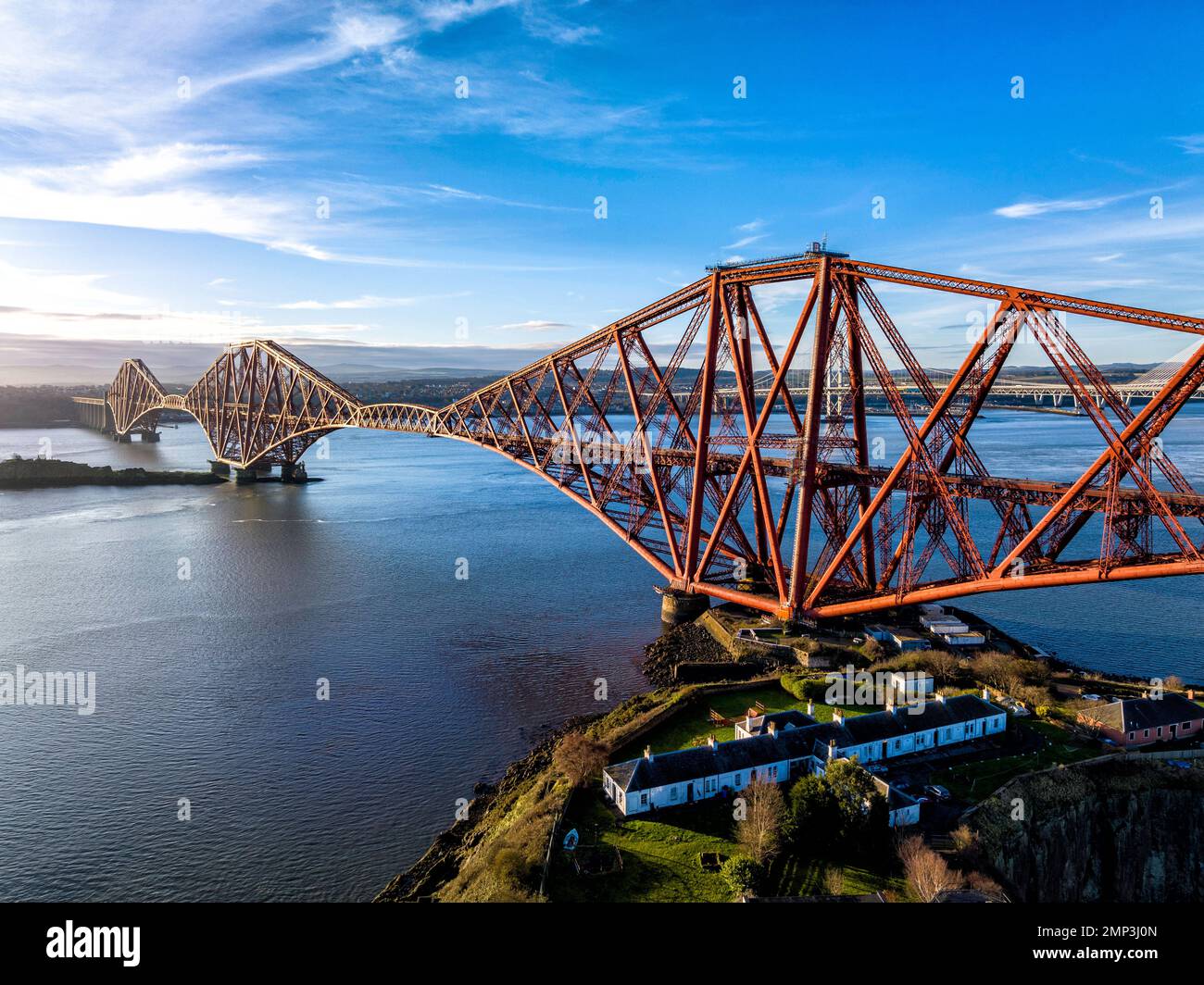 The Forth Bridges from North Queensferry, Fife, Scotland, UK Stock ...