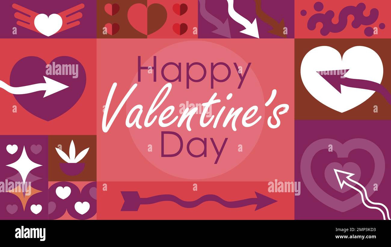 Vector banner design celebrating valentine's day on the 14th of ...