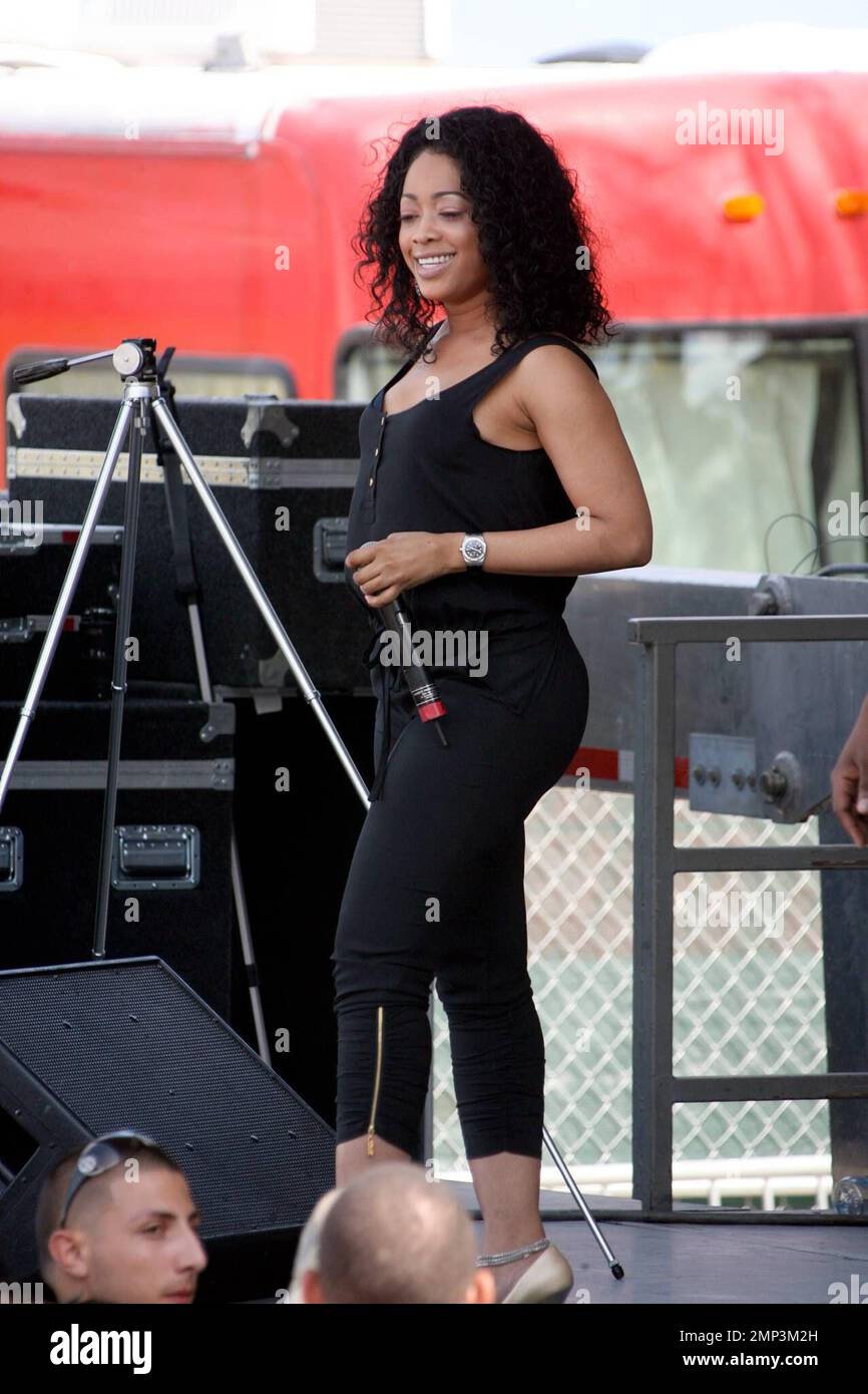 Trina performs at the Beach Ball Festival. The festival is a friendly ...