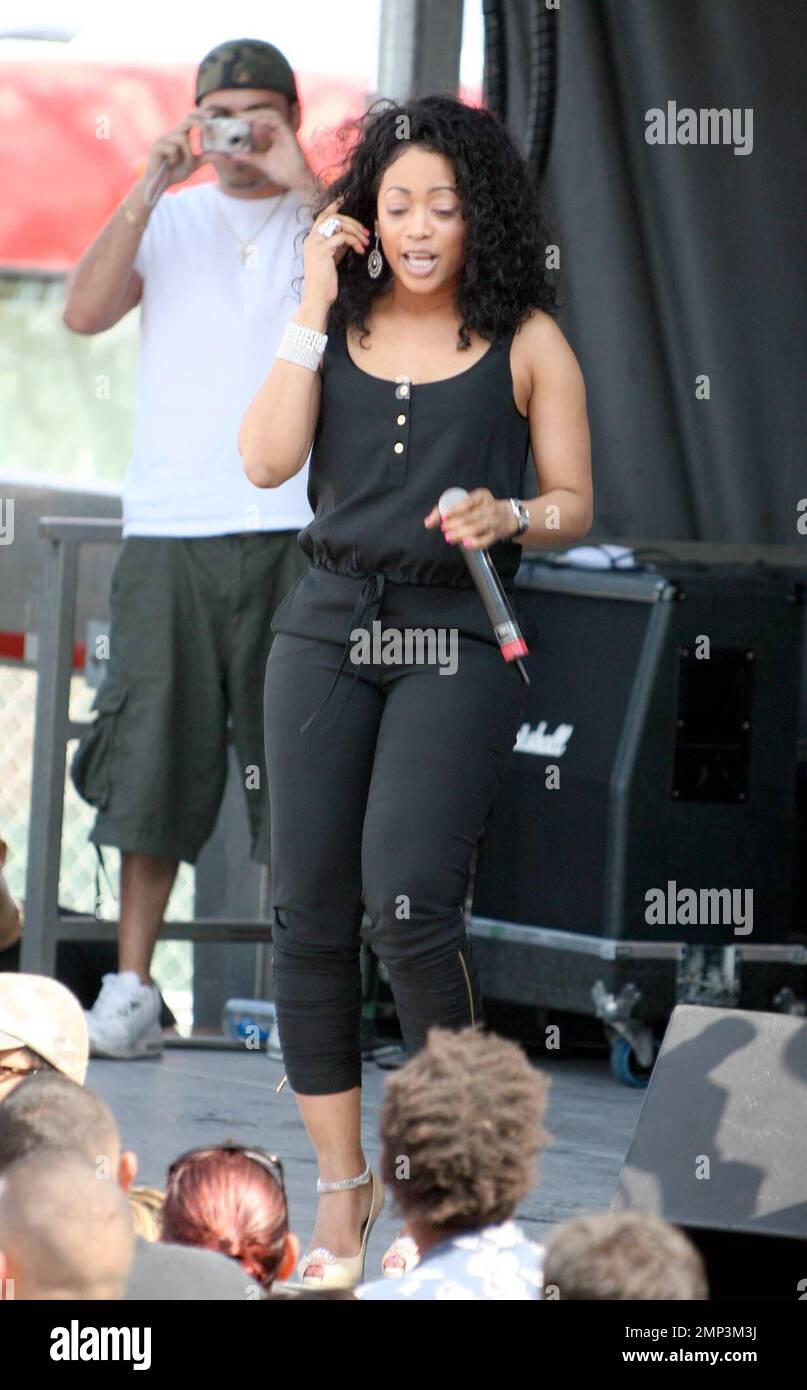 Trina performs at the Beach Ball Festival. The festival is a friendly ...