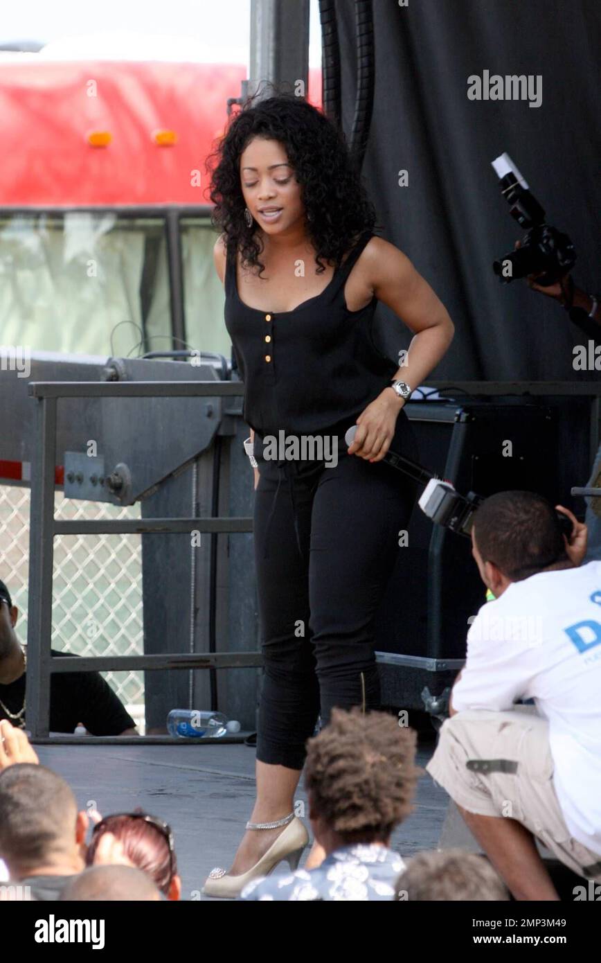 Trina performs at the Beach Ball Festival. The festival is a friendly ...