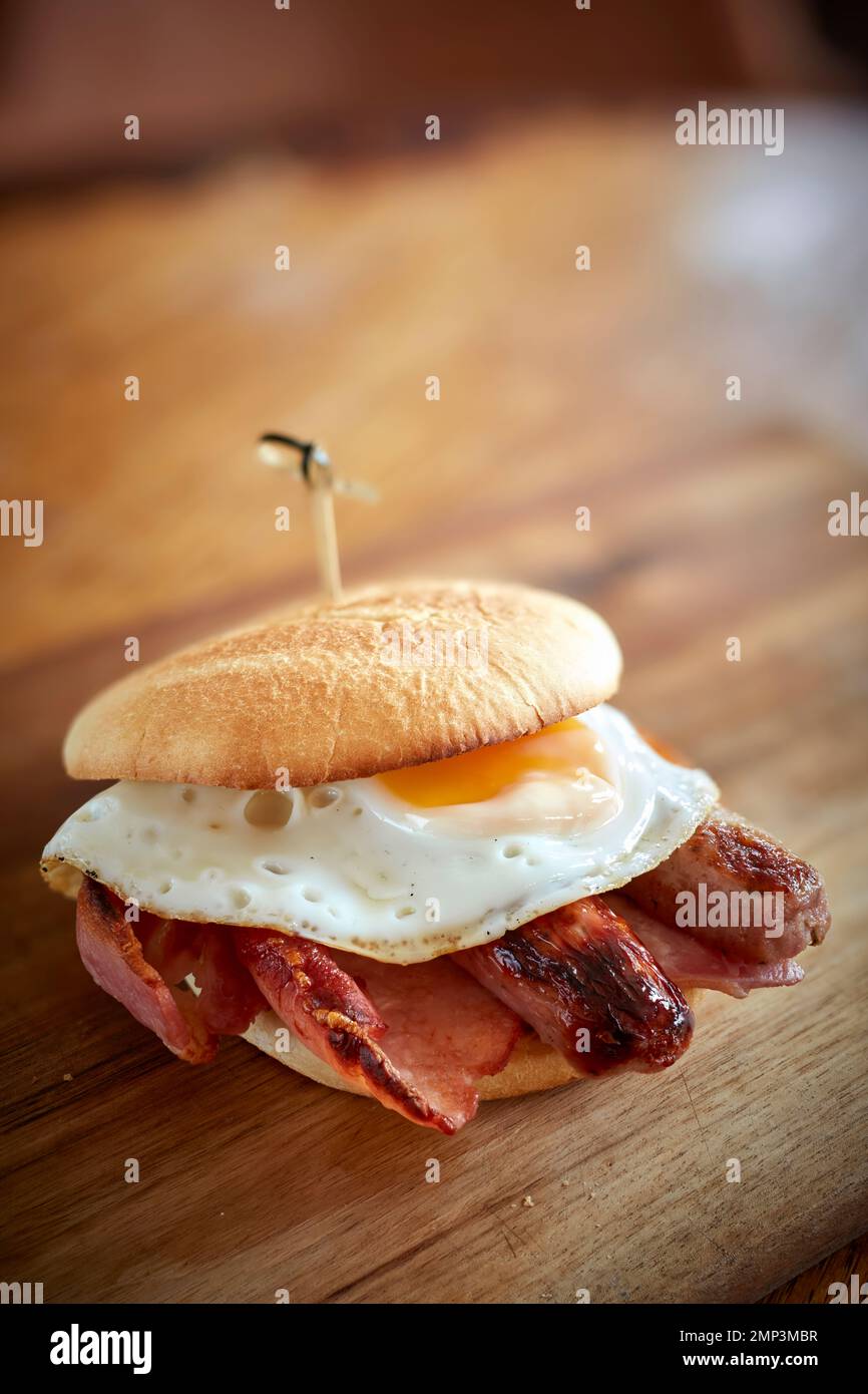 Full english breakfast bap hi-res stock photography and images - Alamy