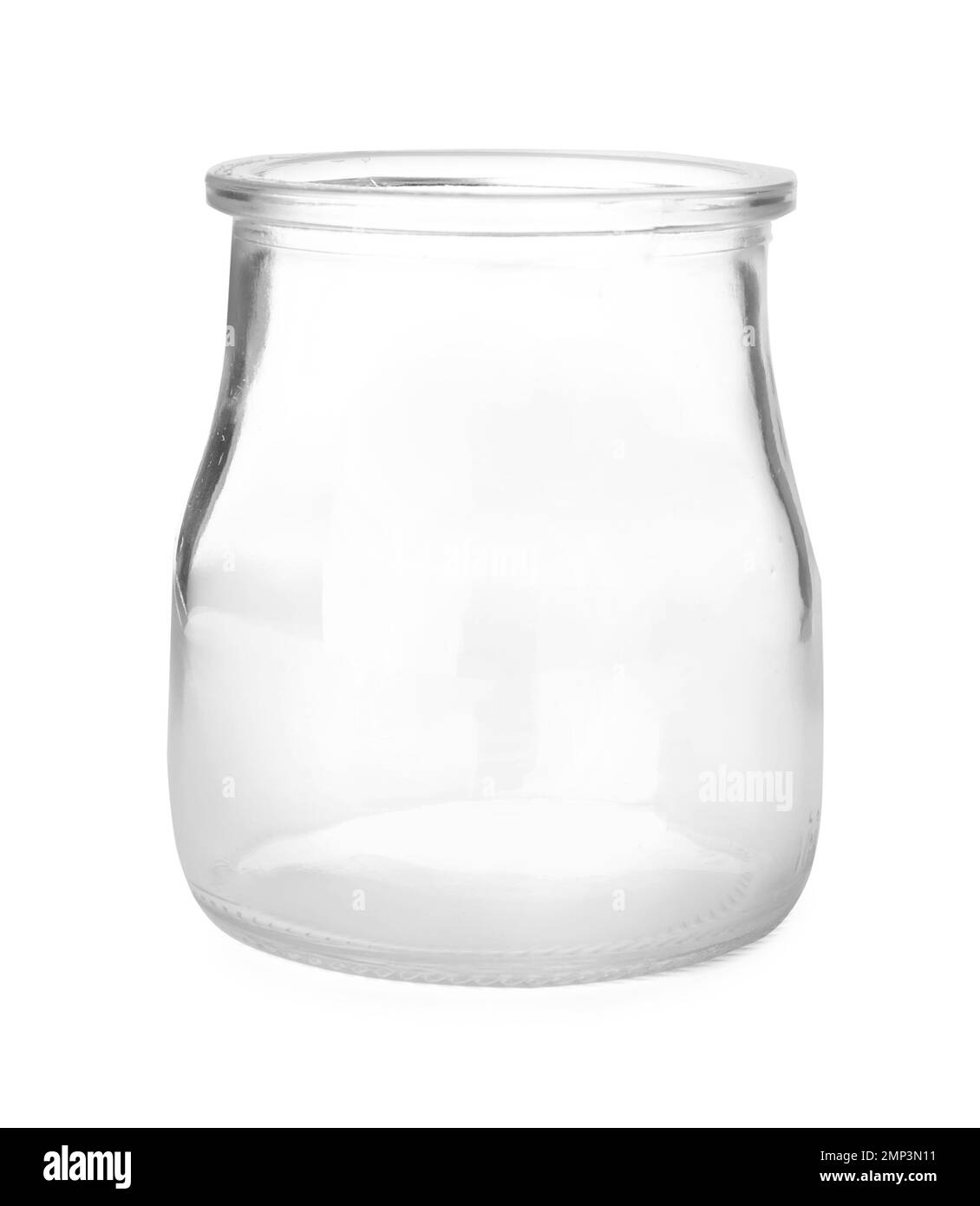 Open empty glass jar isolated on white Stock Photo - Alamy