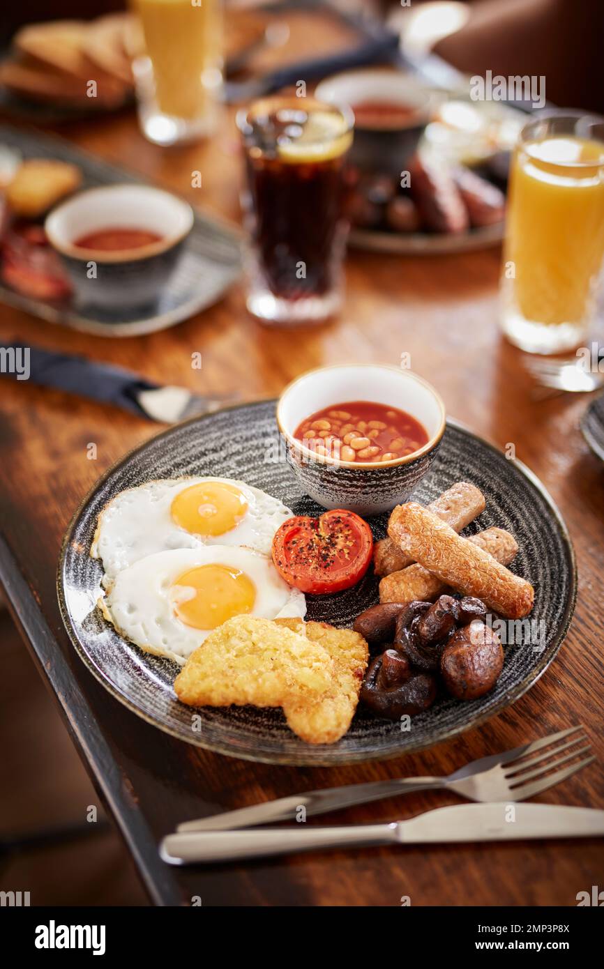 Breakfast fry up brunch gastro pub full english beans bap tomato black ...